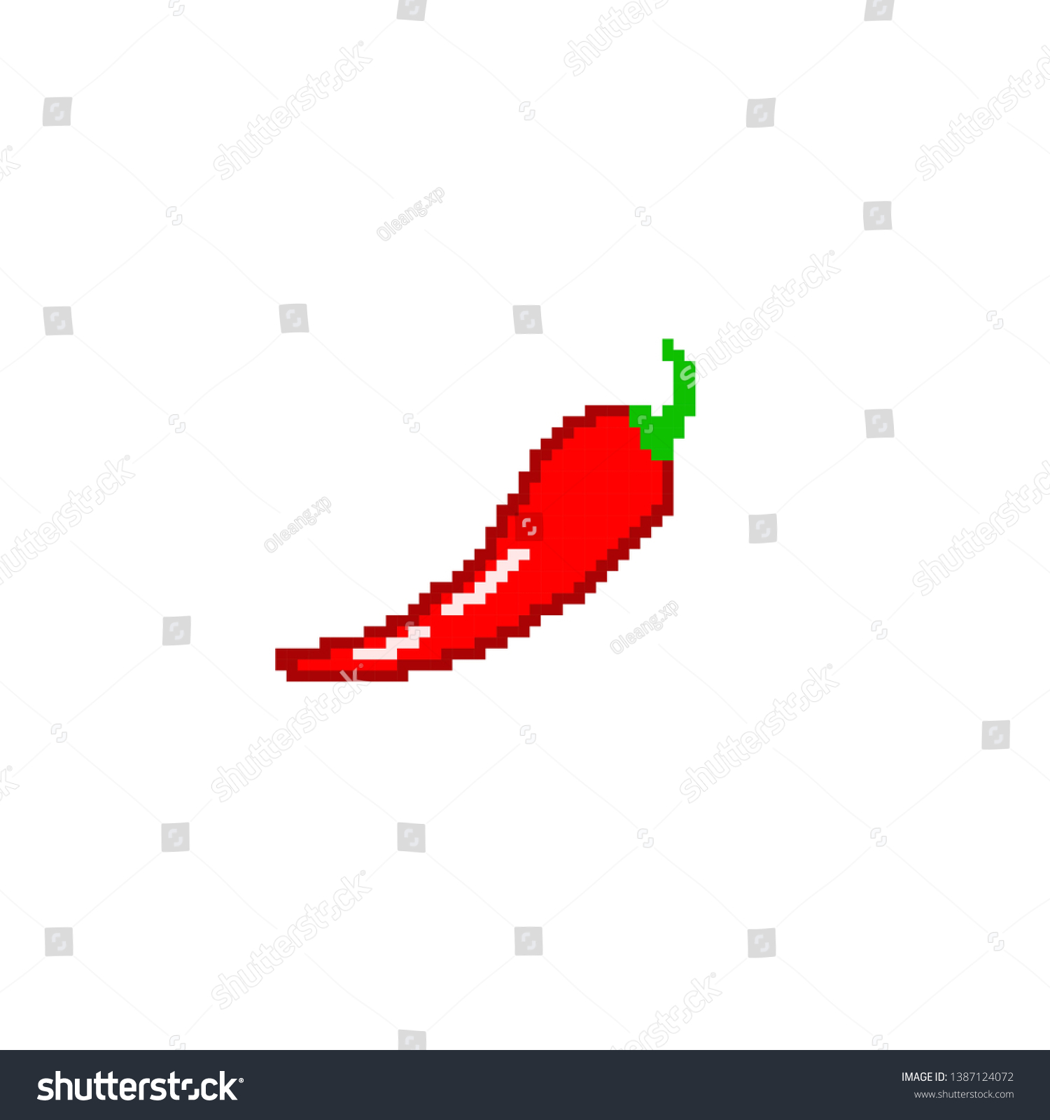 Vector Chilli Concept Pixel Art Stock Vector (Royalty Free) 1387124072 ...