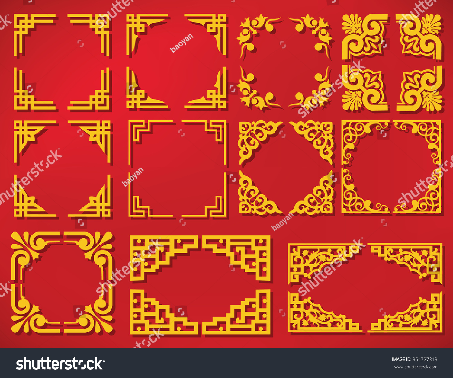 Vector China New Year Frame Stock Vector (Royalty Free) 354727313 ...