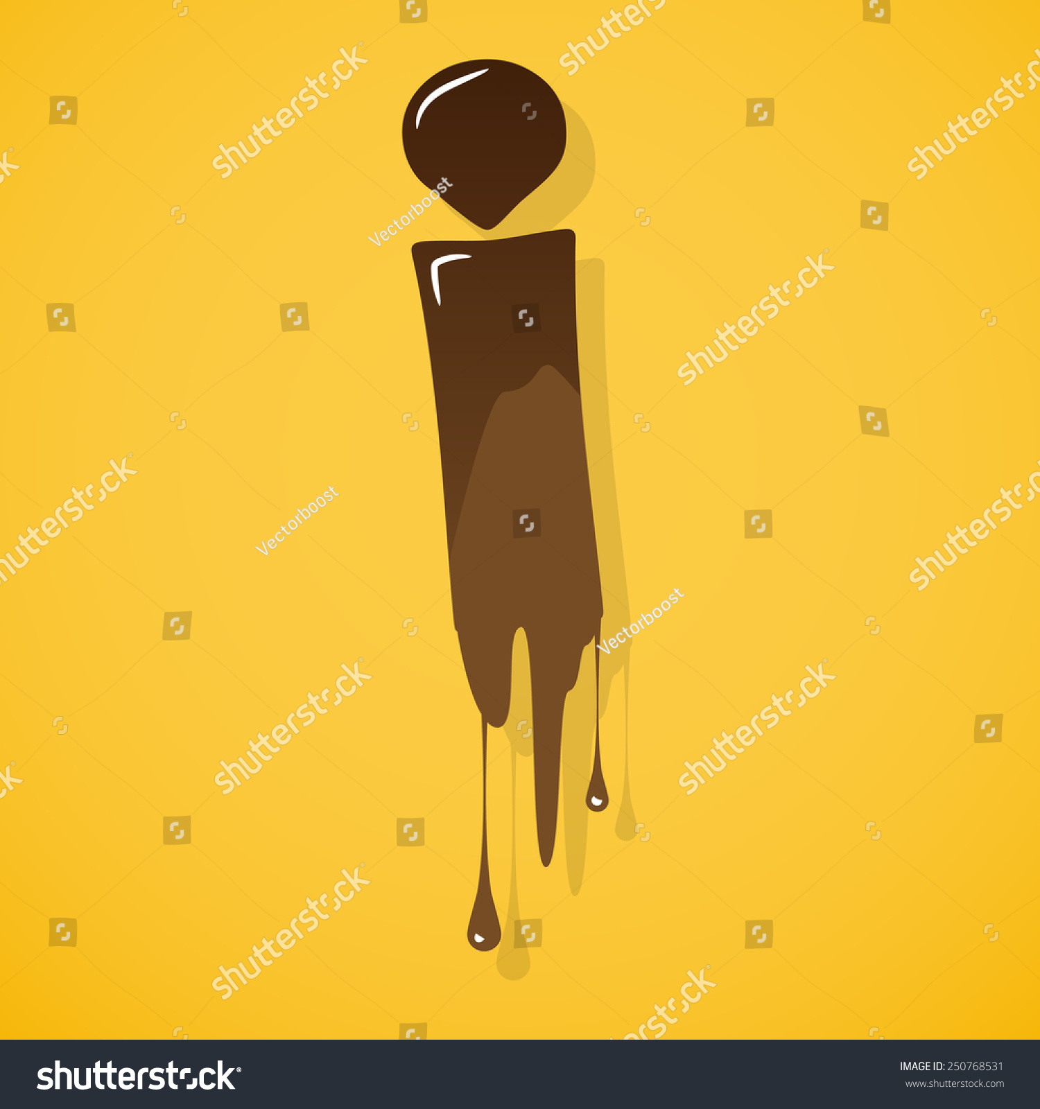 Vector Choco Letter Over Yellow Background Stock Vector (Royalty Free ...