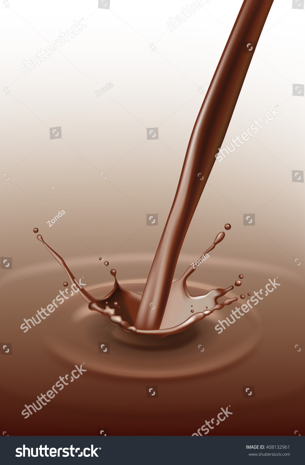 Vector Chocolate Splash Stream Flow Close Stock Vector (Royalty Free ...