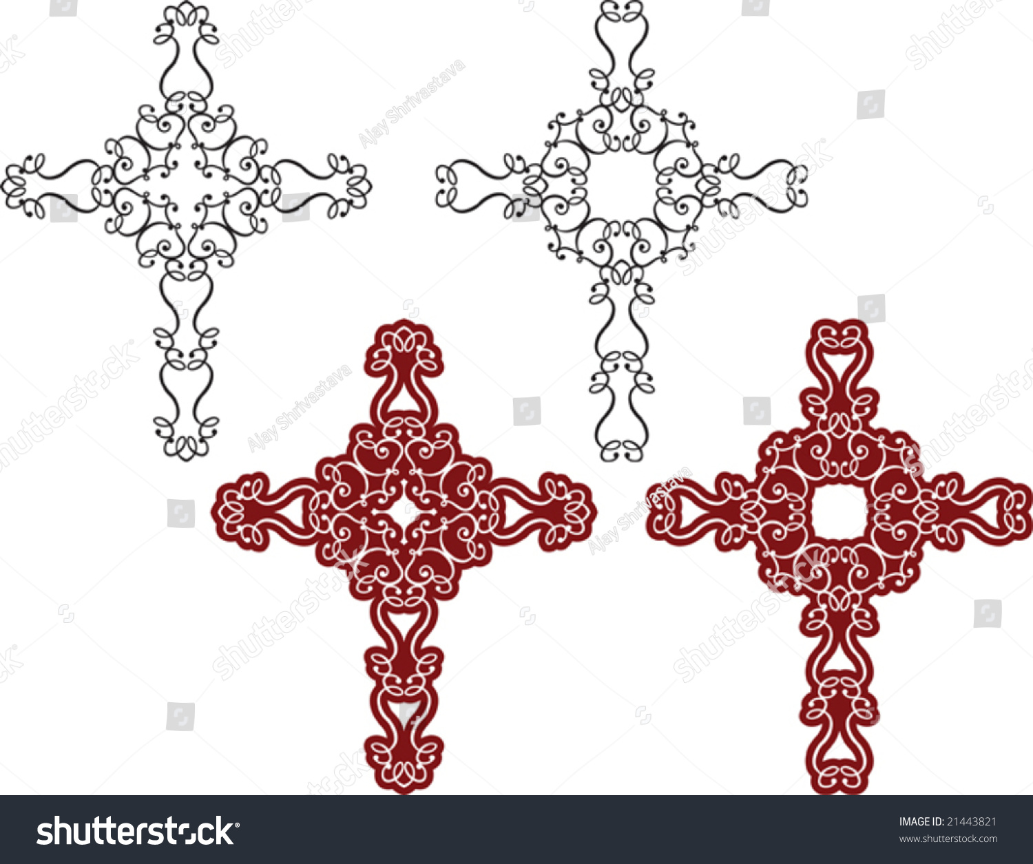 Vector Christian Cross Design Stock Vector (Royalty Free) 21443821
