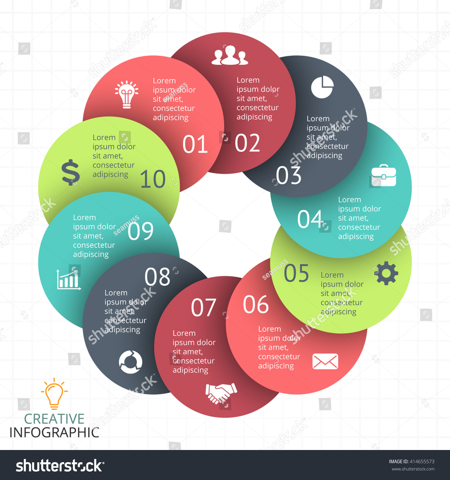 Vector Circle Arrows Infographic Timeline Diagram Stock Vector (Royalty ...