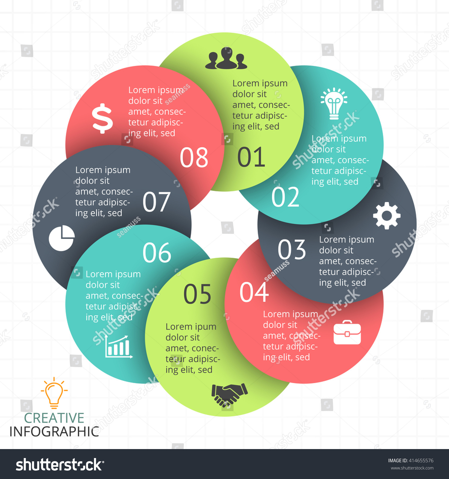Vector Circle Arrows Infographic Timeline Diagram Stock Vector (Royalty ...