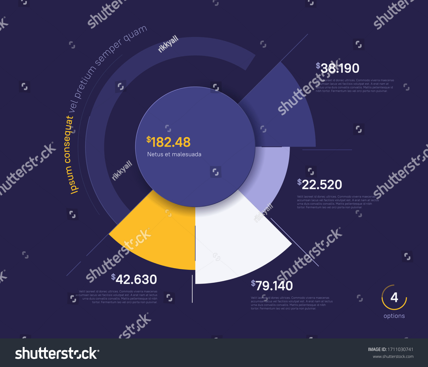 Vektor Stok Vector Circle Chart Design Modern Template (Tanpa Royalti ...
