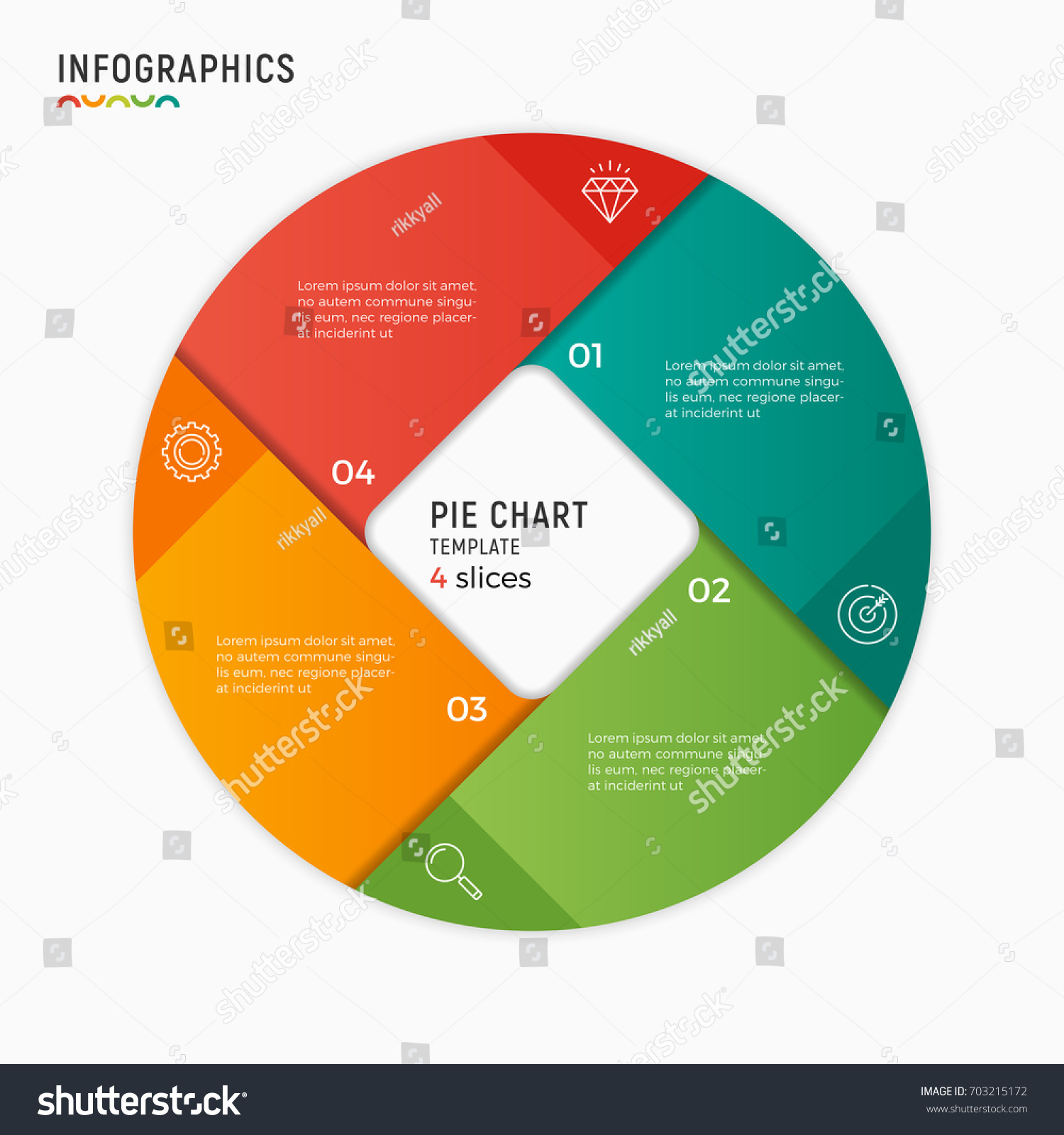 Vector Circle Chart Infographic Template 4 Stock Vector (Royalty Free ...