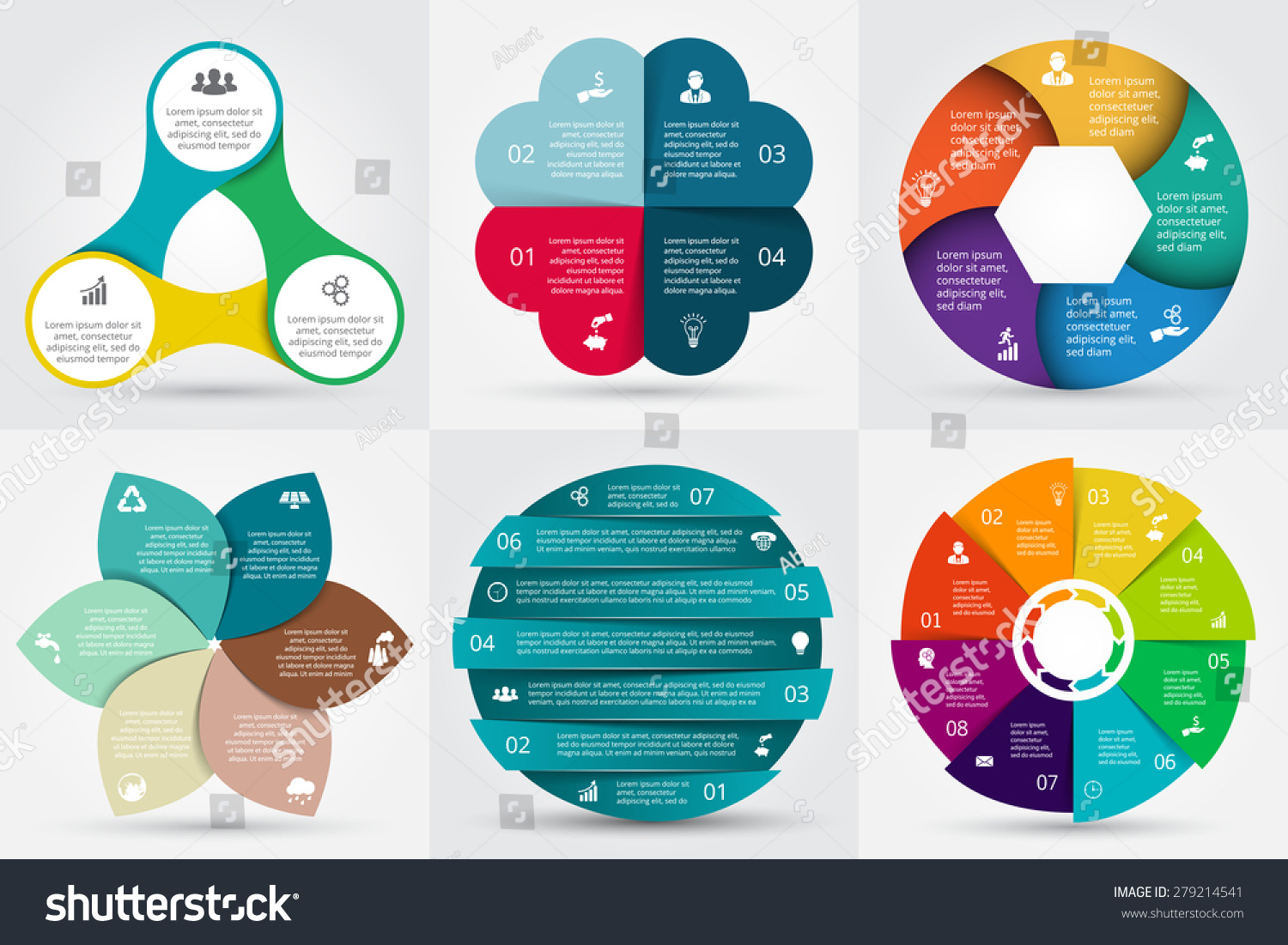 Vector Circle Elements Set Infographic Template: vector de stock (libre ...