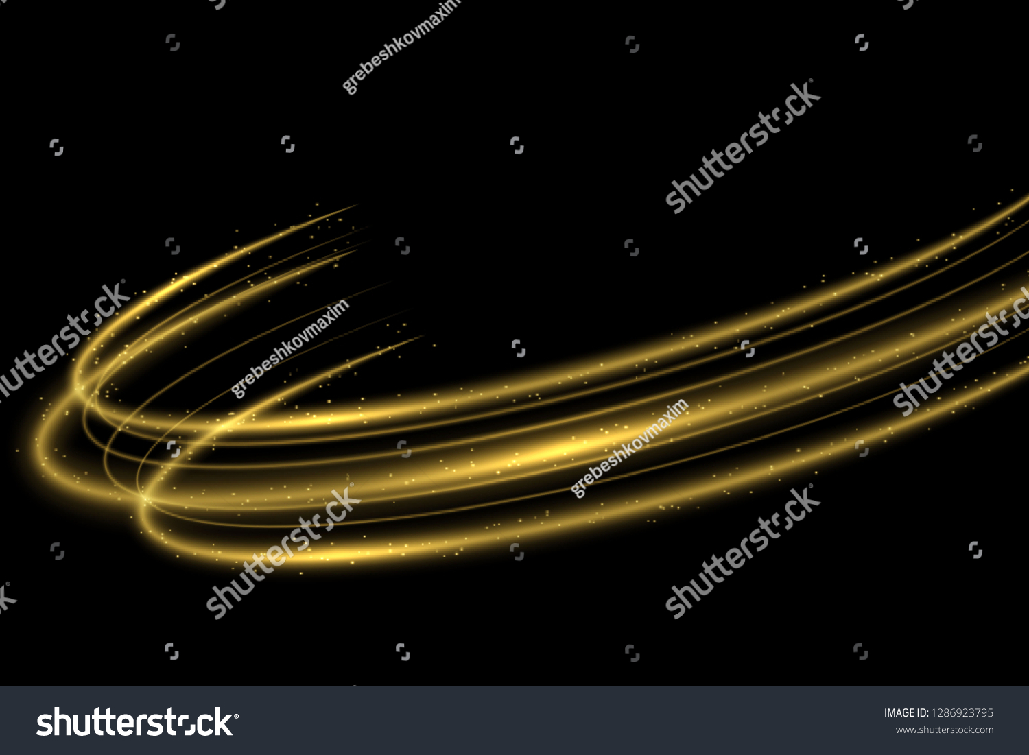 Vector Circle Golden Light Tracing Effect Stock Vector (Royalty Free ...