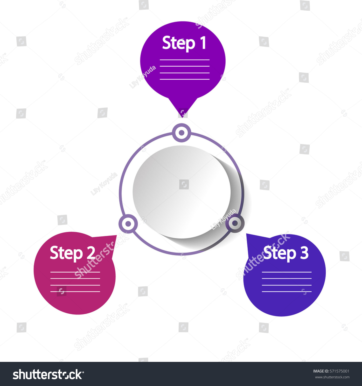 Vector Circle Infographic Example Chart Cycle Stok Vektör (Telifsiz ...