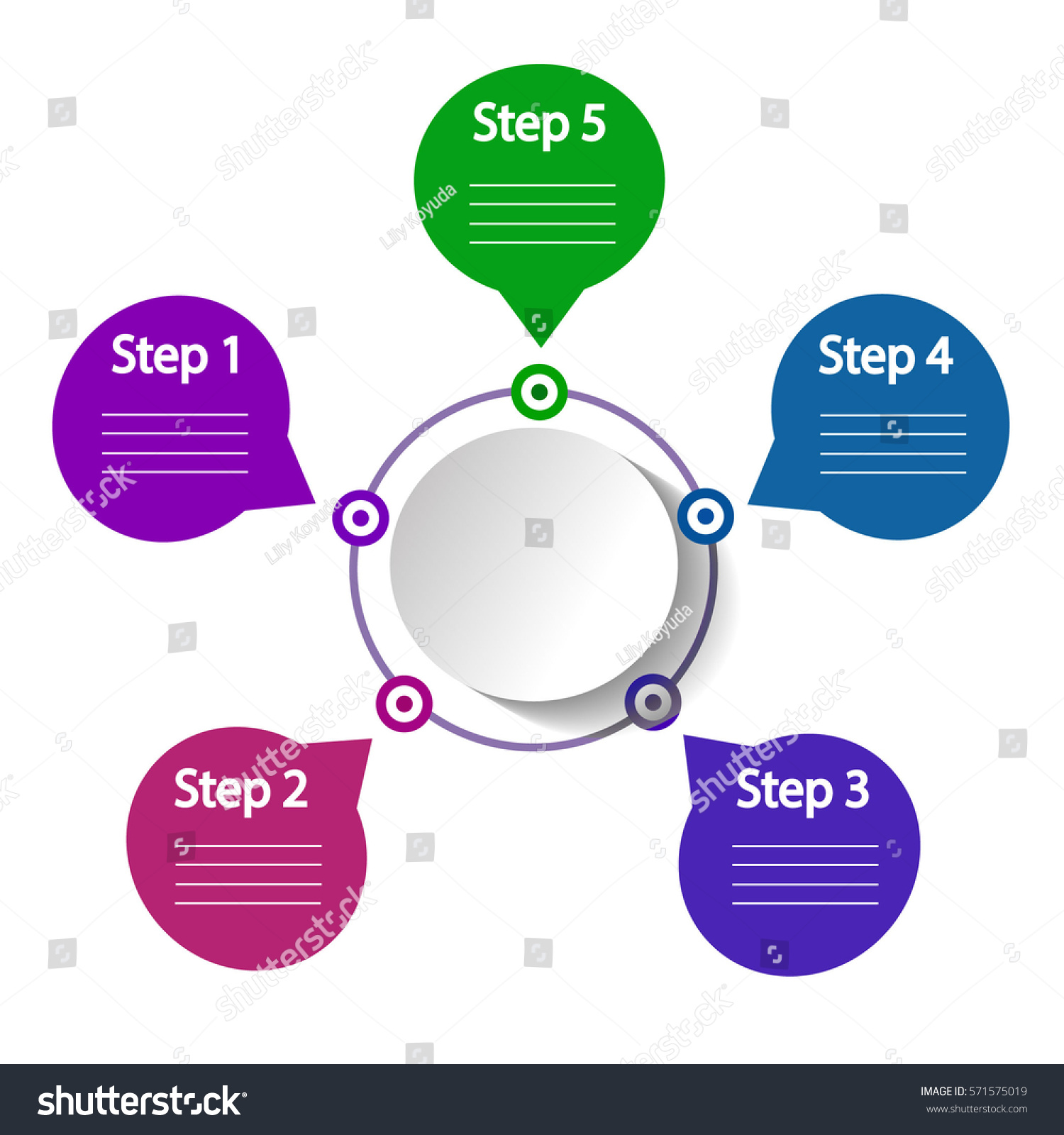 Vector Circle Infographic Example Chart Cycle Stock Vector (Royalty ...