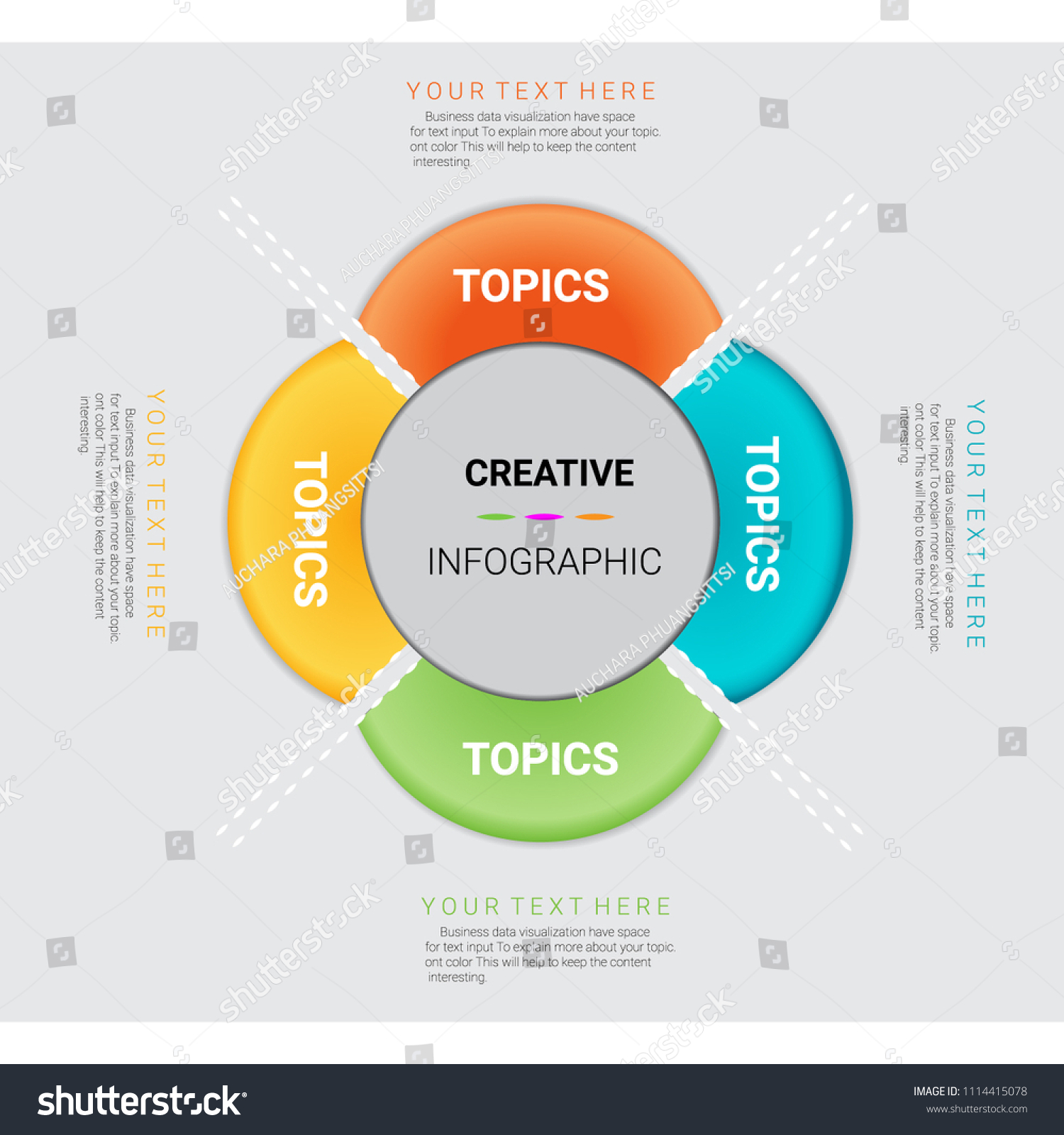 Vector Circle Infographic Template Cycle Diagram Stock Vector Royalty
