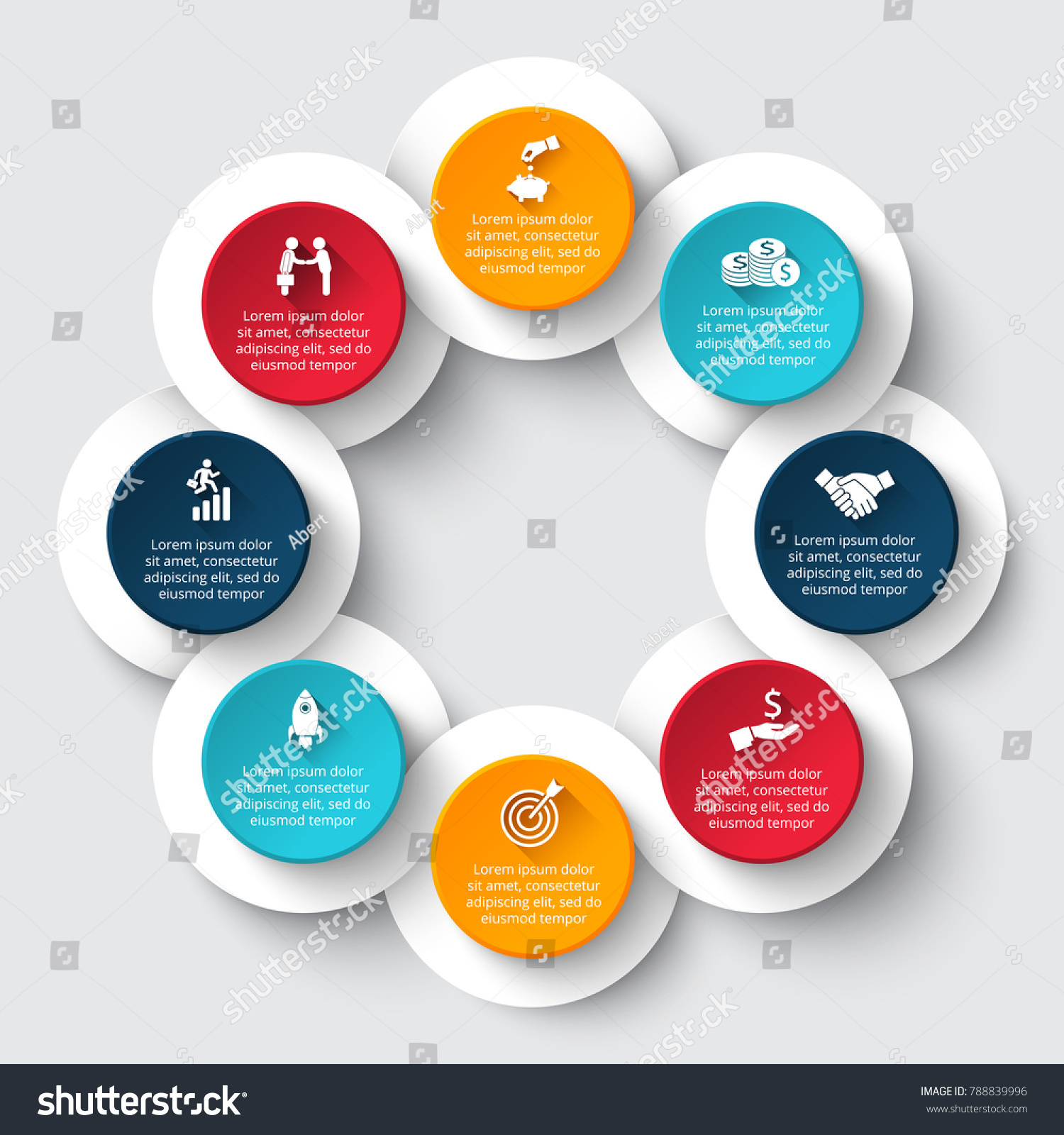 Vector Circle Infographic Template Cycle Diagram Stock Vector (Royalty ...