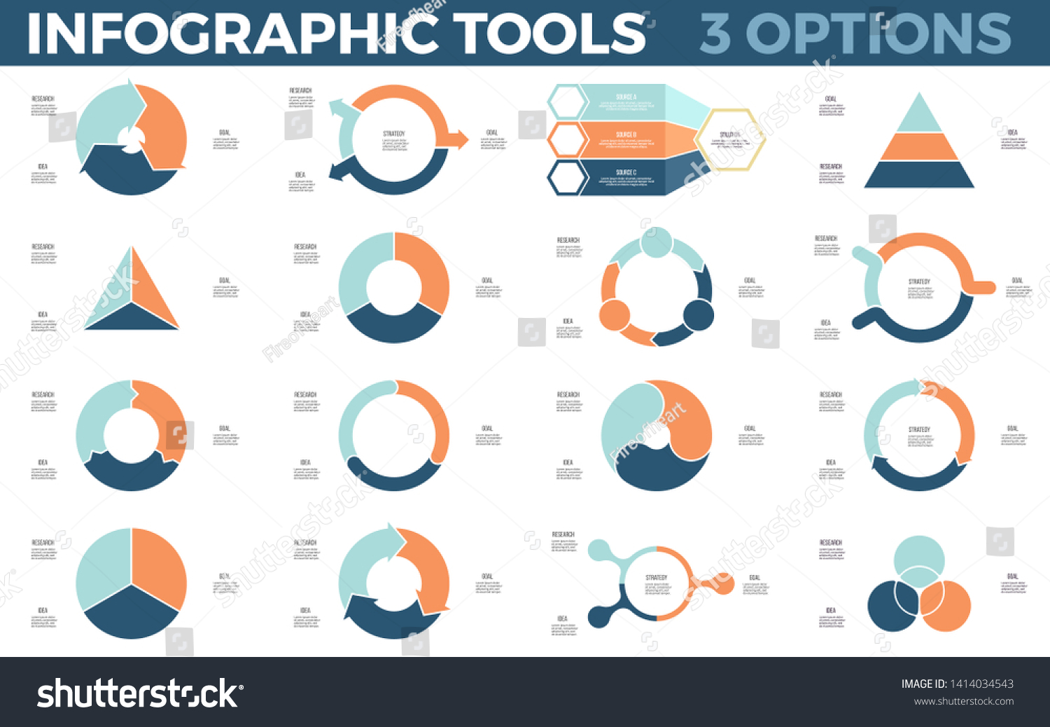 Vector Circle Infographics Circular Diagrams Data: vector de stock ...