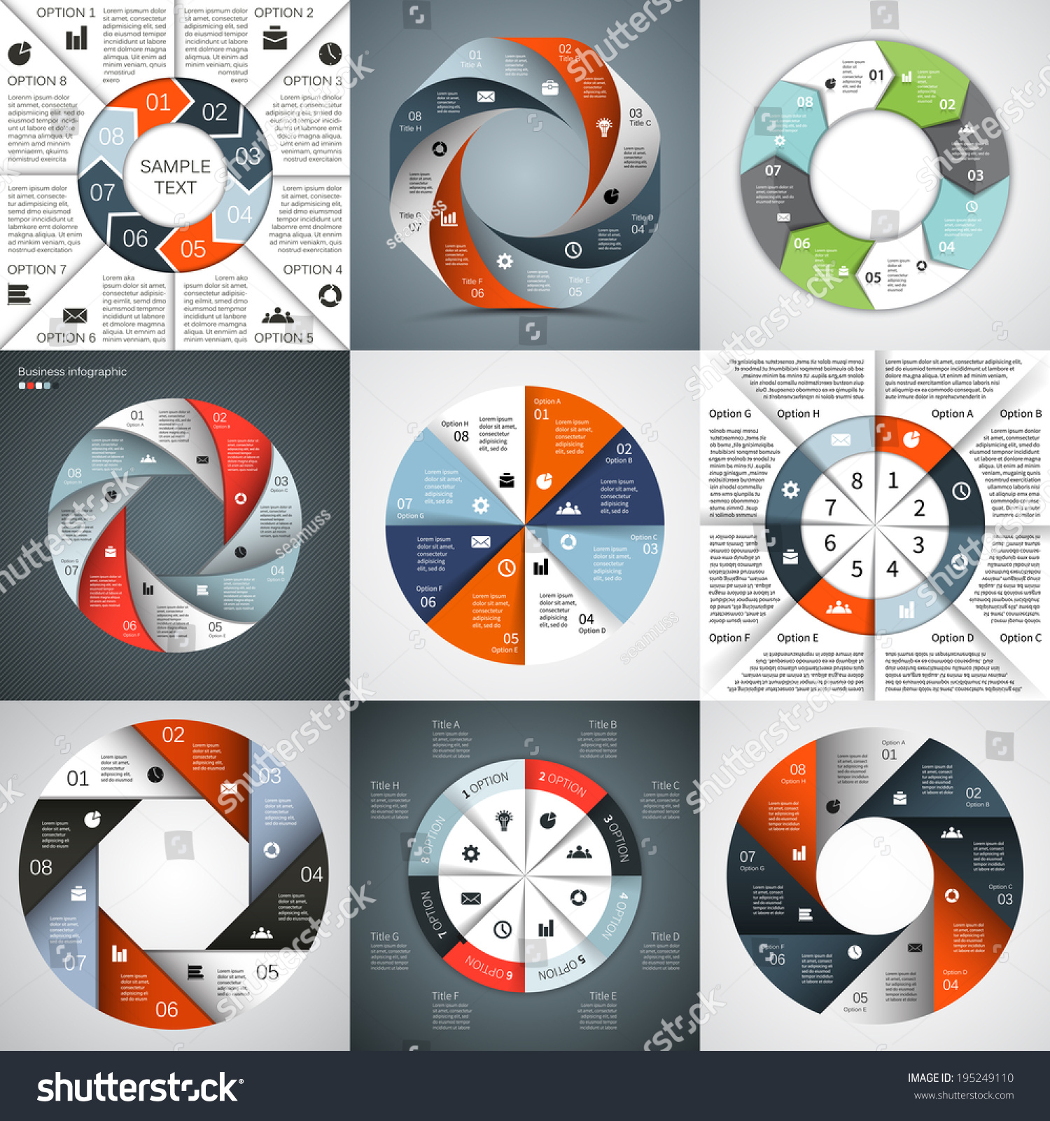 Vector Circle Infographics Set Template Diagram: vector de stock (libre ... Vector Circle Infographics Set Template Diagram: vector de stock (libre ...