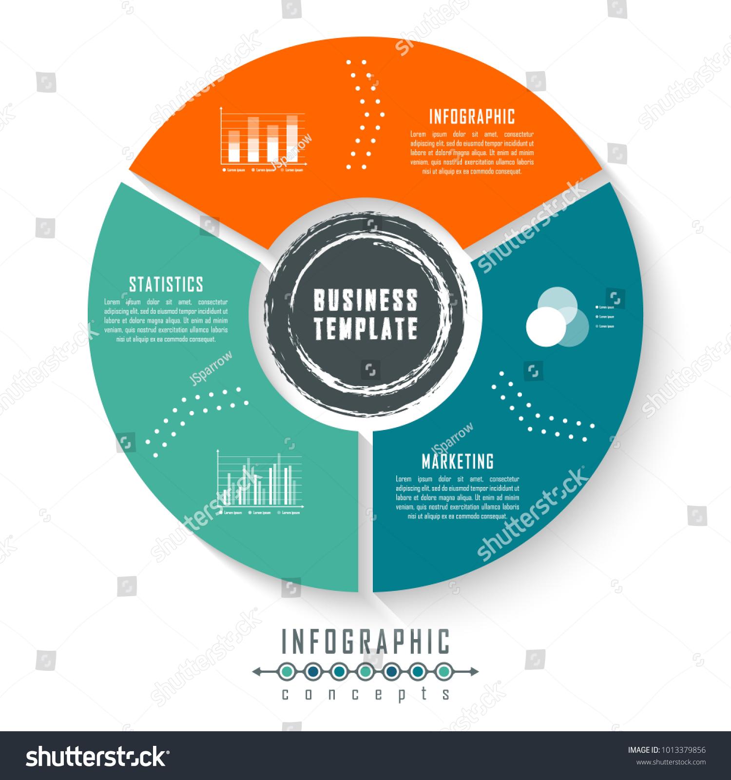 Vector Circle Infographics Template Round Chart Stock Vector (Royalty ...