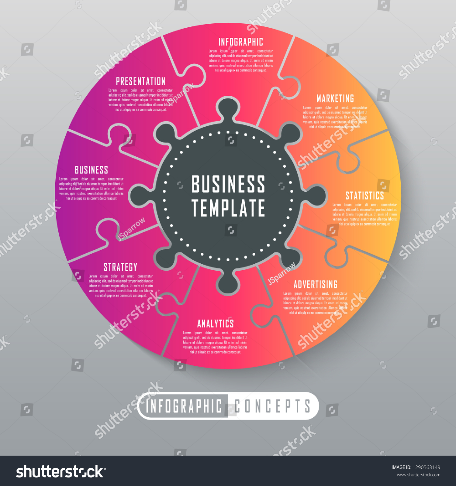 Vector Circle Infographics Template Round Chart Stock Vector (Royalty ...