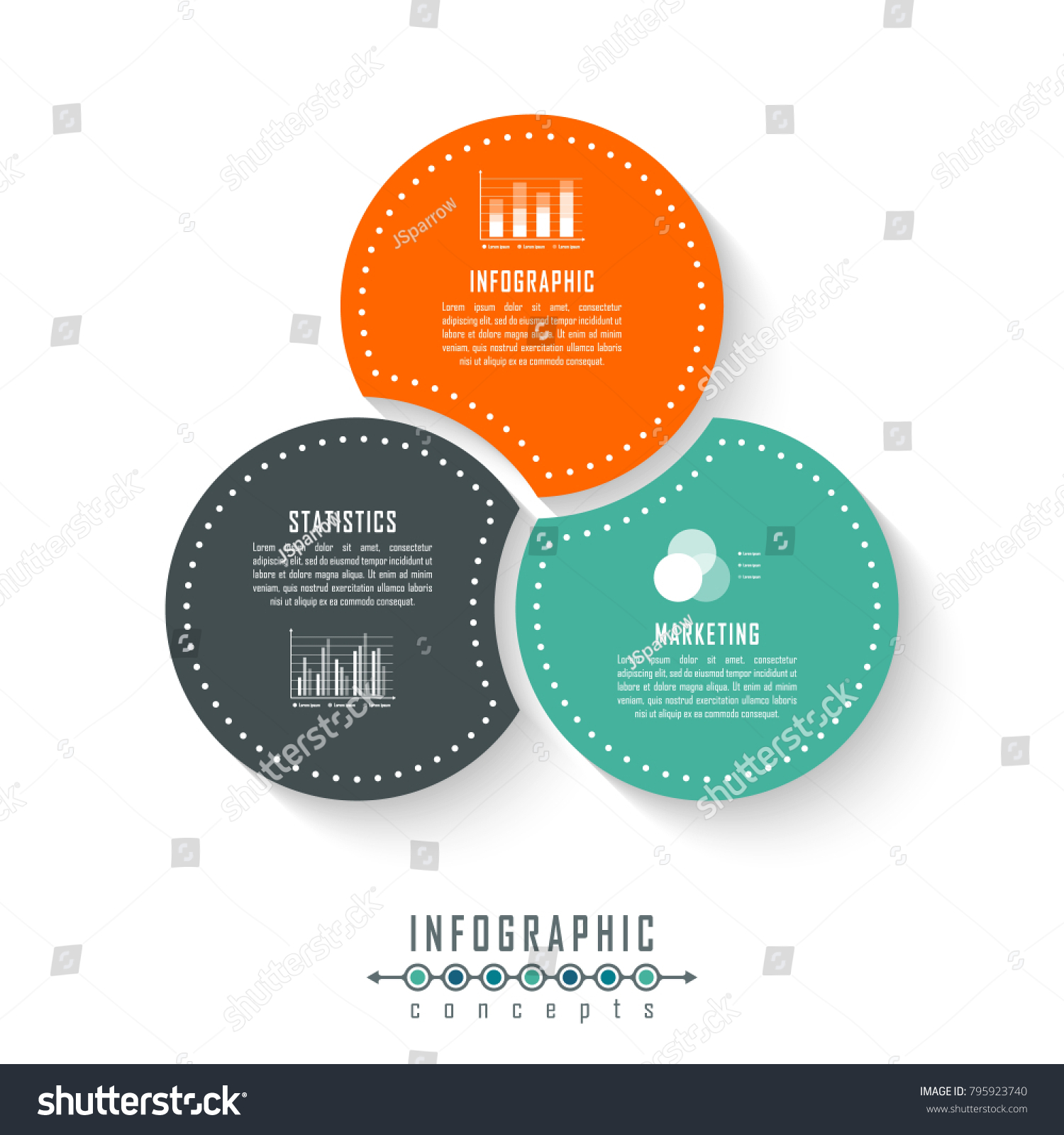 Vector Circle Infographics Template Round Chart Stock Vector (Royalty ...