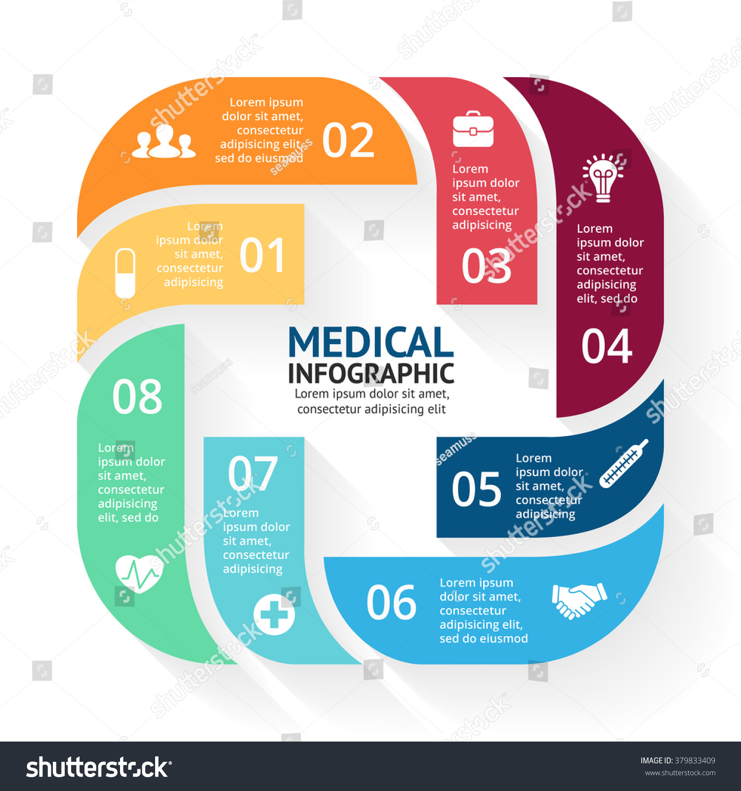 Vector Circle Plus Sign Infographic Template Stock Vector (Royalty Free ...