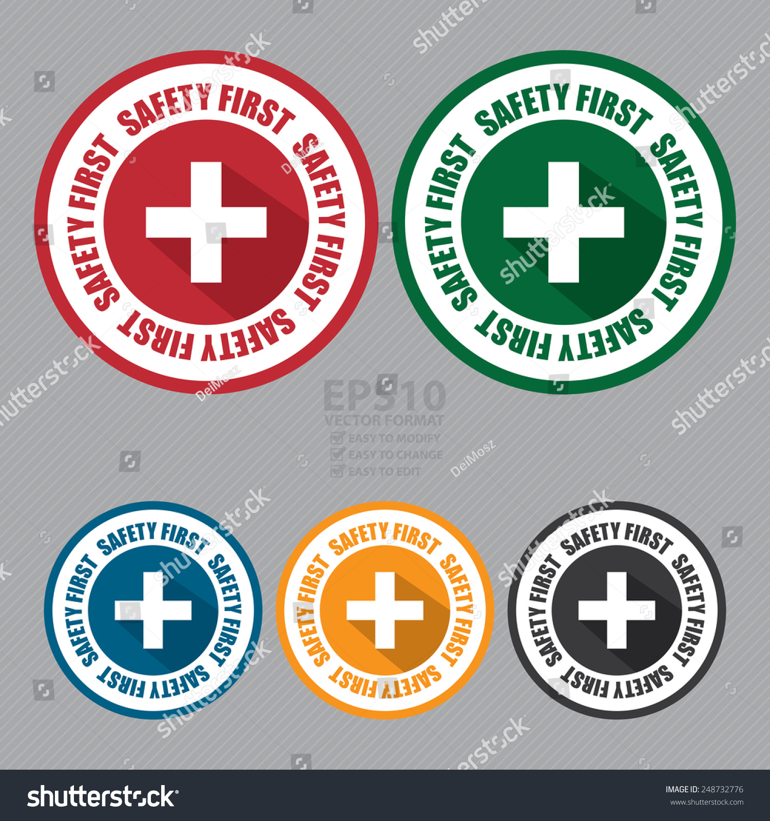 Vector Circle Safety First Icon Label Stock Vector (Royalty Free) 248732776