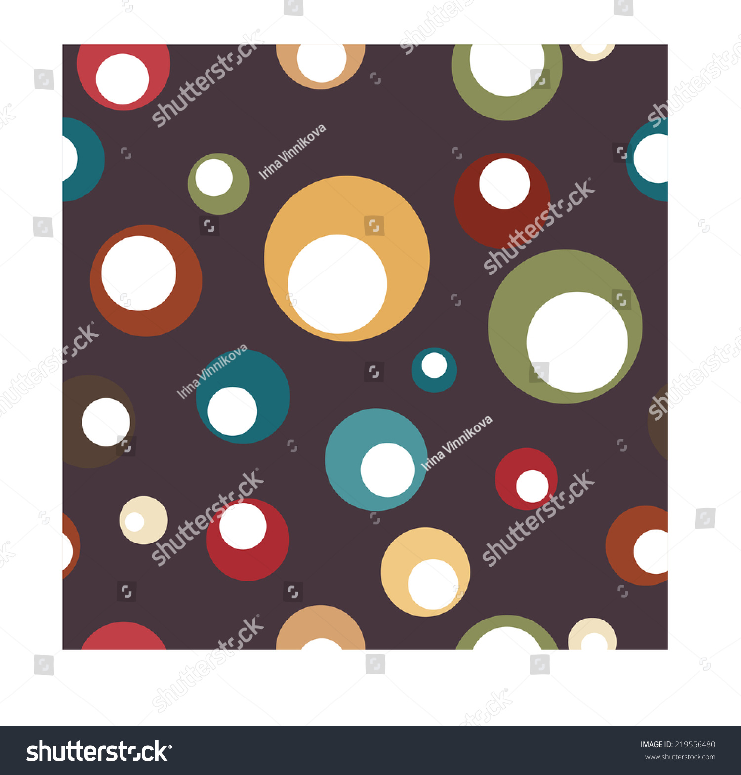 Vector Circle Seamless Pattern Retrovintage Wrapping Stock Vector ...