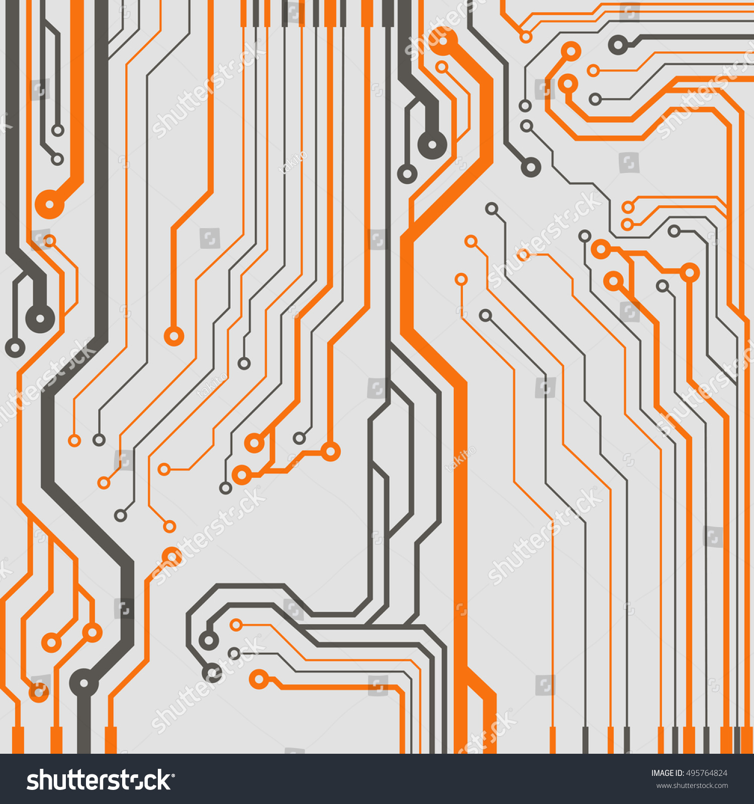 Vector Circuit Board Illustration Stock Vector (Royalty Free) 495764824 ...