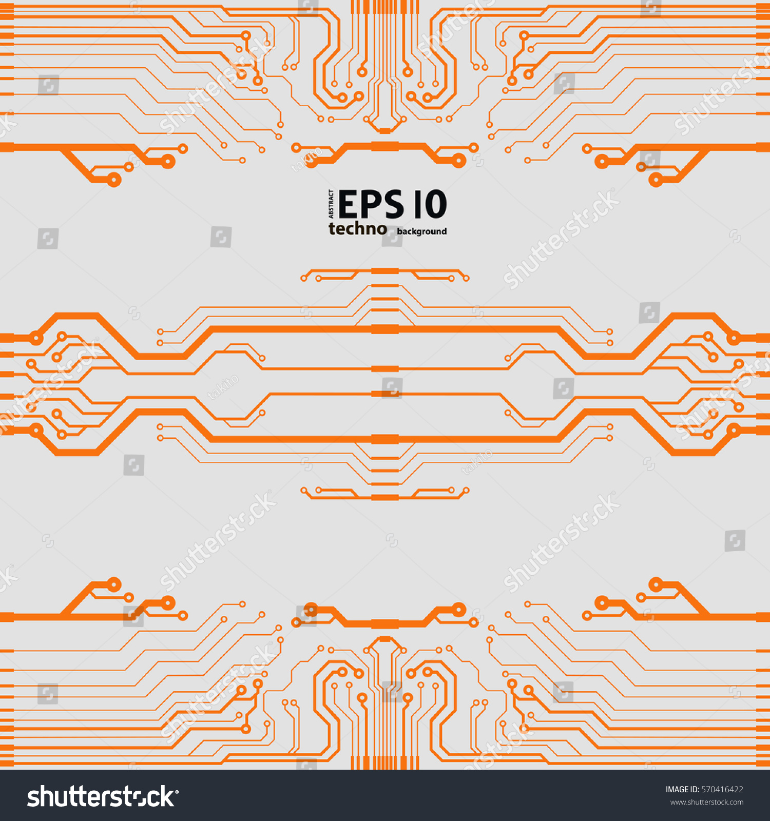 Vector Circuit Orange Board Illustration Flat Stock Vector (Royalty ...