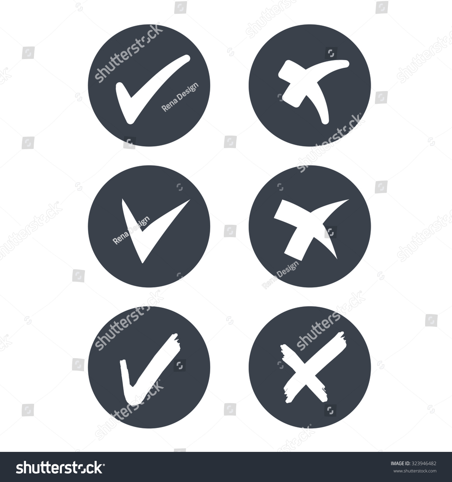 Vector Circular Check Mark Symbols Rounded: เวกเตอร์สต็อก (ปลอดค่า ...