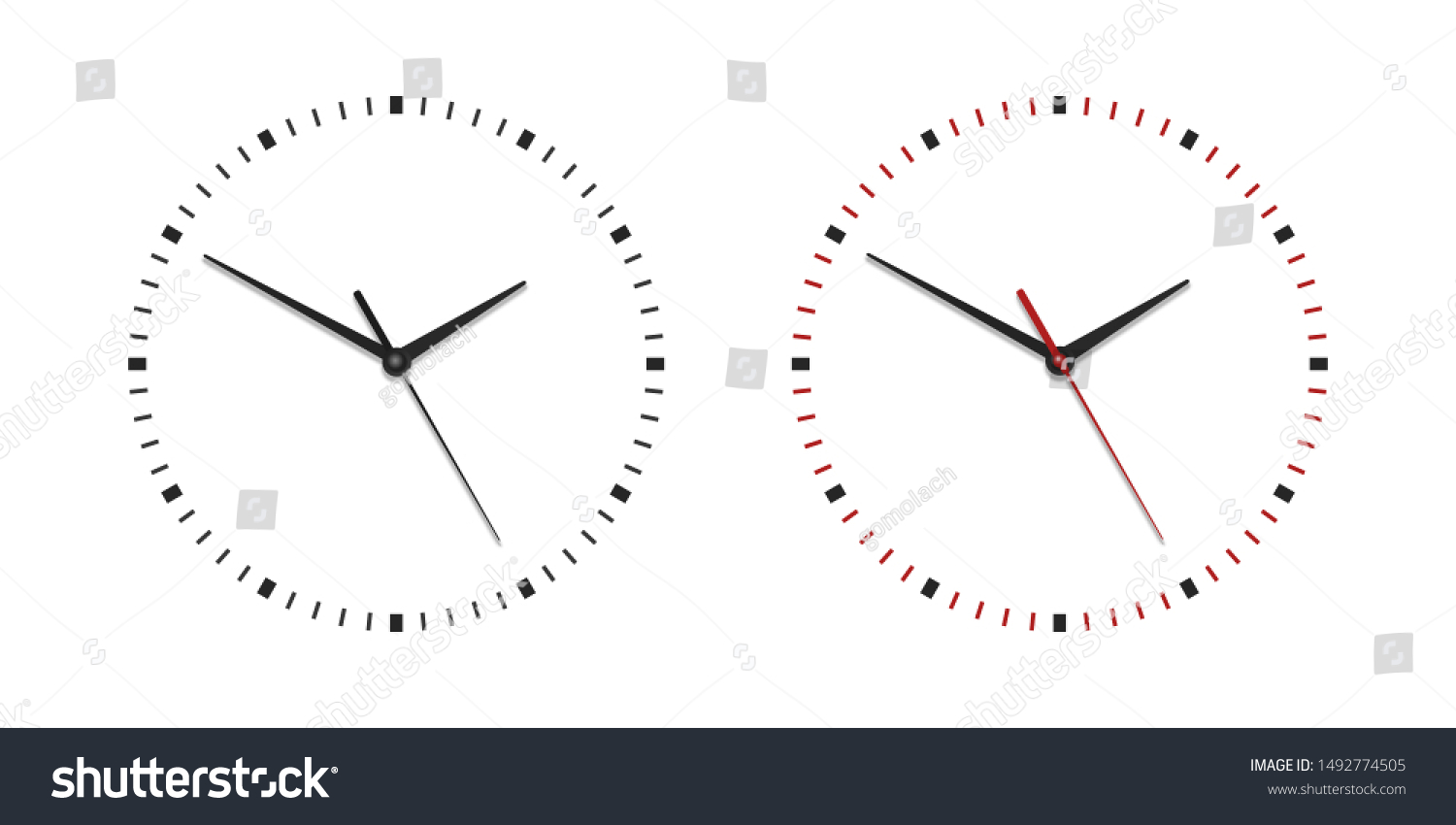 Vector Classic Simple Wall Clock Without Stock Vector (Royalty Free ...