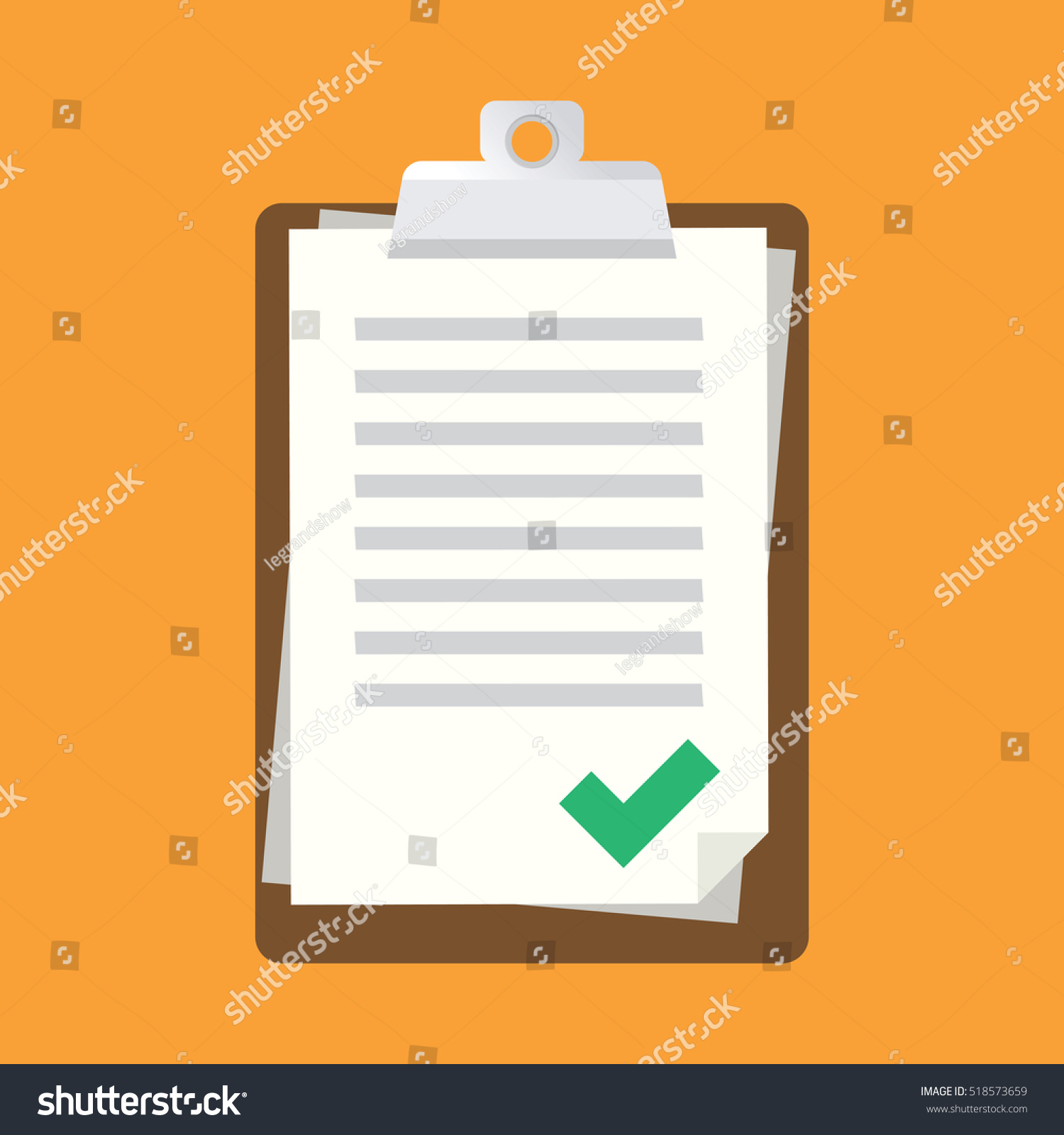 Vector Clipboard Green Tick Stock Vector (Royalty Free) 518573659 ...