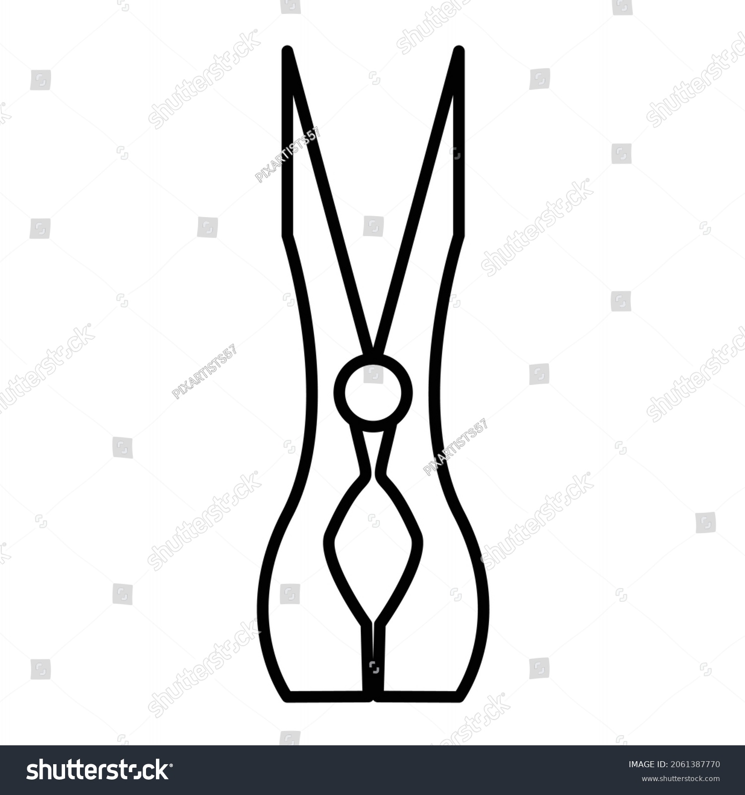 Vector Clothes Peg Outline Icon Design Stock Vector (Royalty Free ...