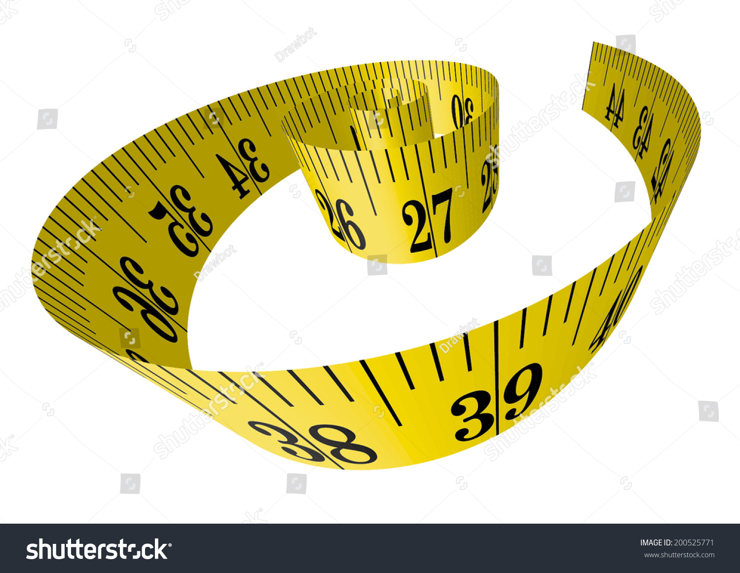 Vector Clothmeasure Measuring Tape 3d Stock Vector (Royalty Free) 200525771