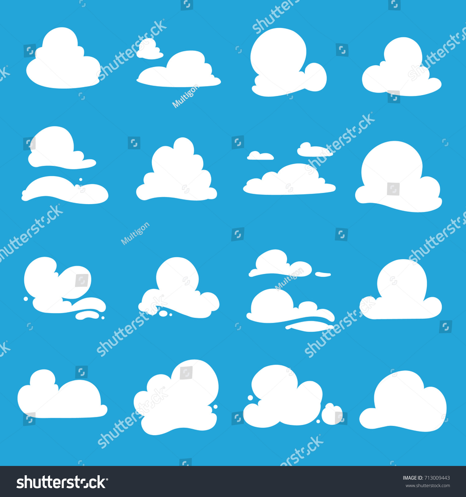 Vector Clouds Shapes White Illustrations Labels: vector de stock (libre ...