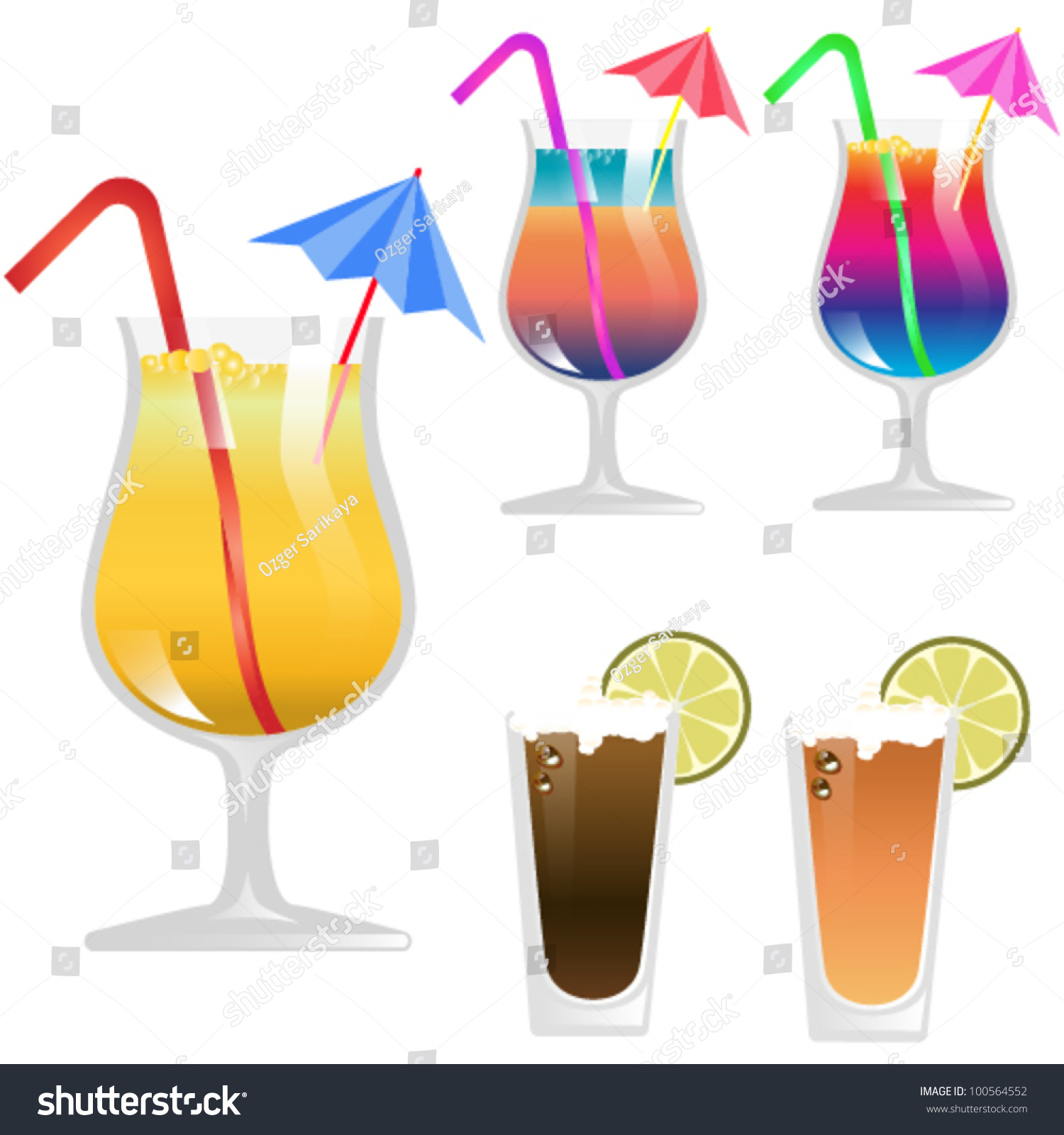Vector Cocktail Glass Stock Vector 100564552 - Shutterstock