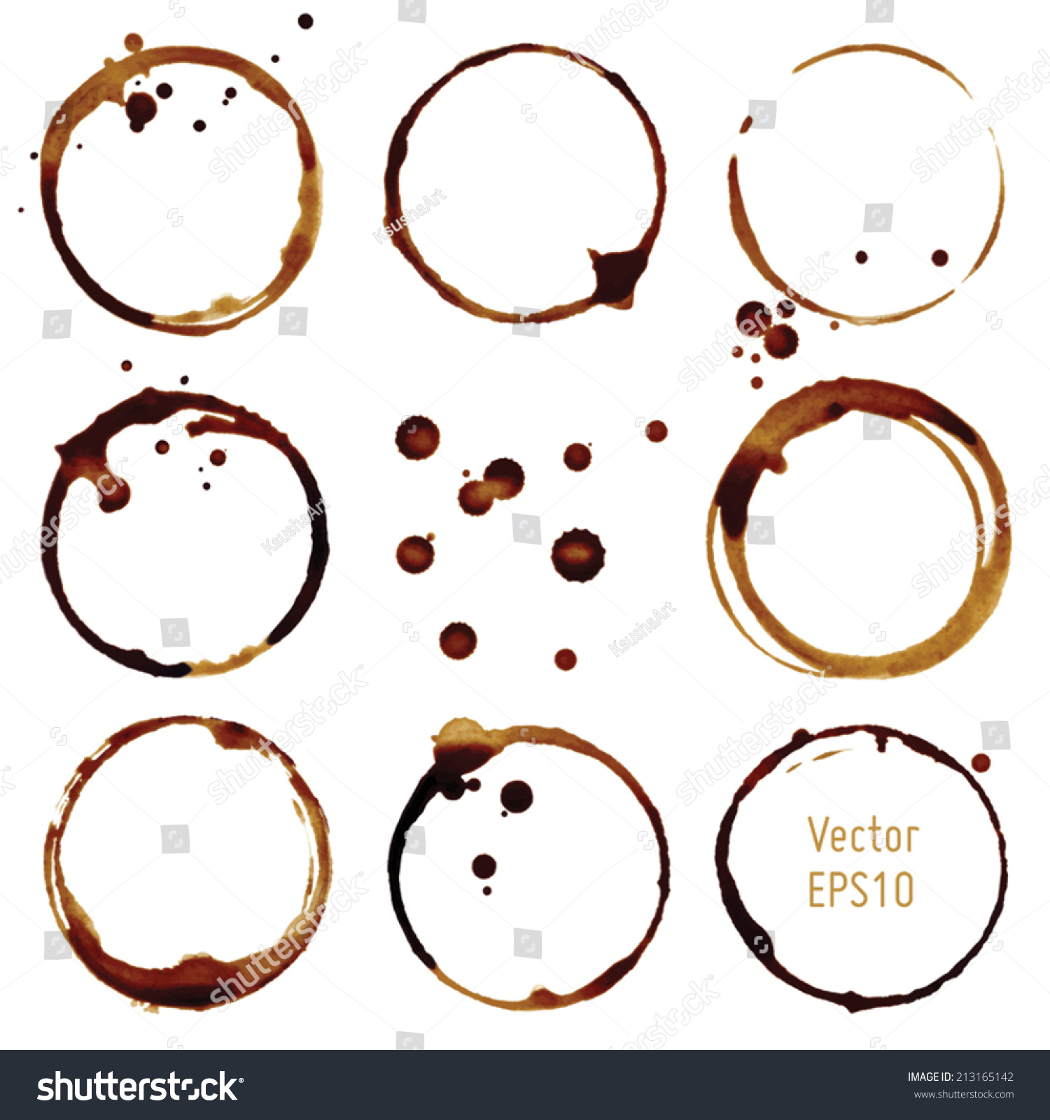 Vector Coffee Cup Stains Stock Vector (Royalty Free) 213165142