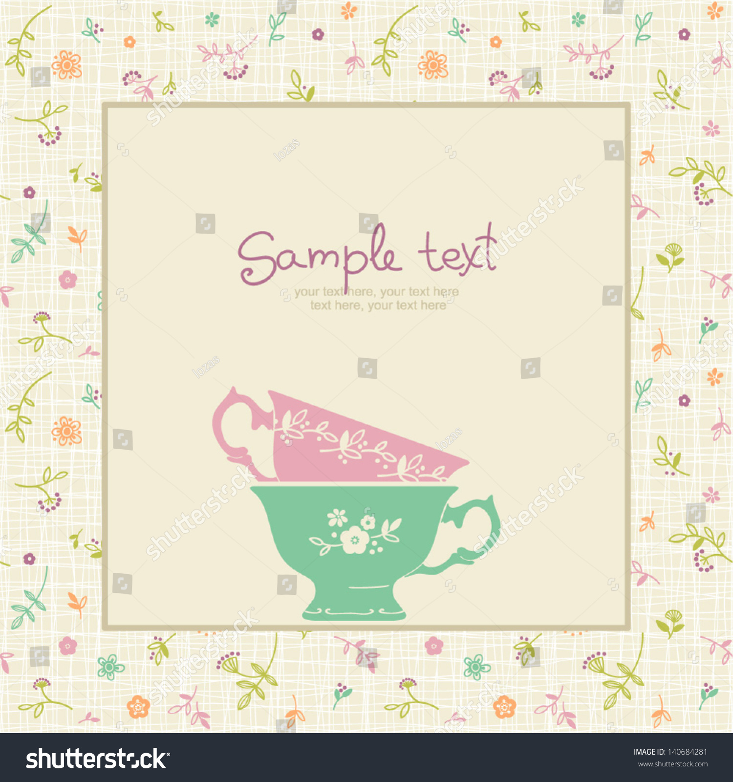 Vector Coffee Tea Background Space Text Stock Vector (Royalty Free ...