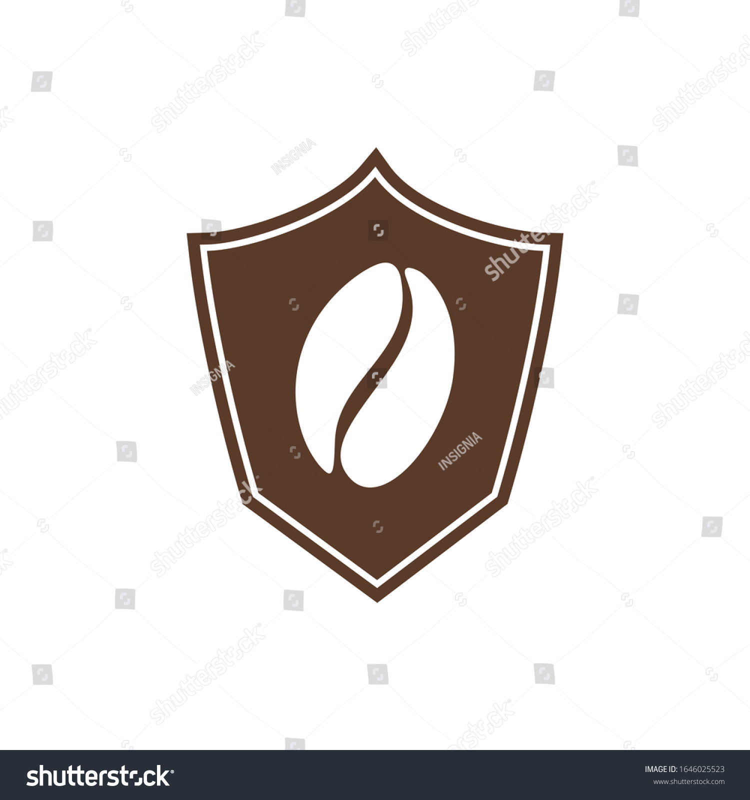 Vector Coffee Shield Theme Logo Icon Stock Vector (Royalty Free) 1646025523