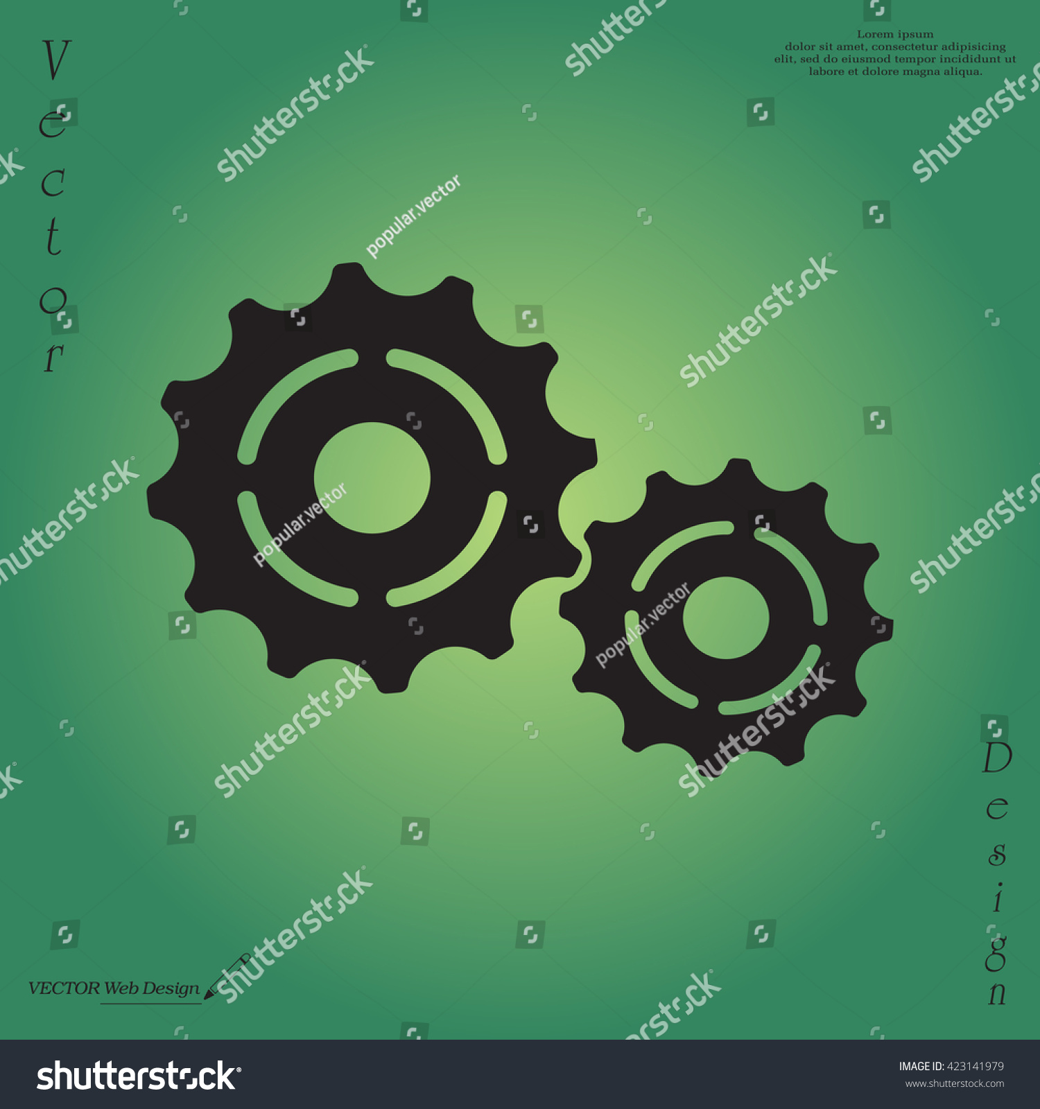 Vector Cog Settings Icon Symbol Stock Vector (Royalty Free) 423141979 ...
