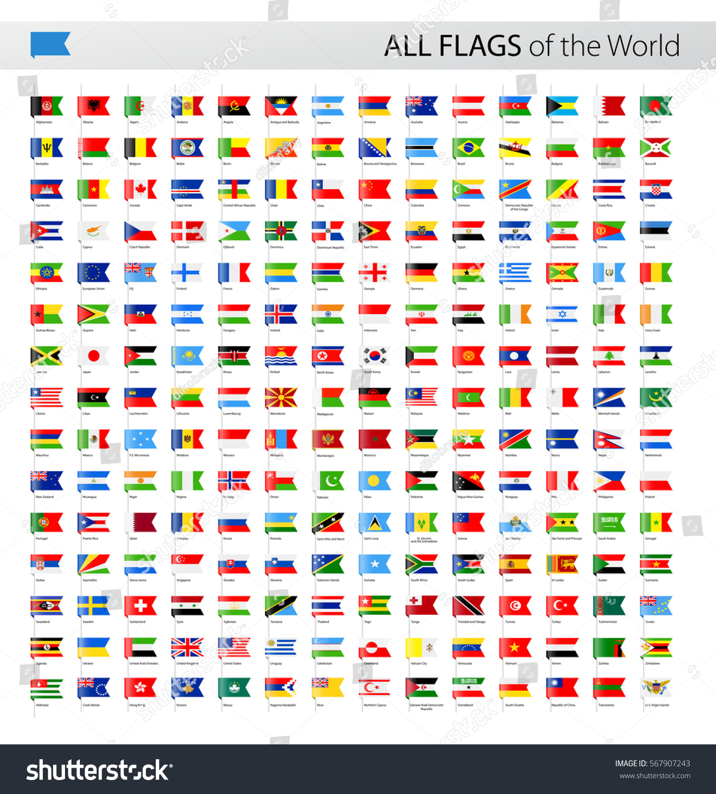 All Flags Of The World Vector Collection High Res Vector Graphic Getty ...