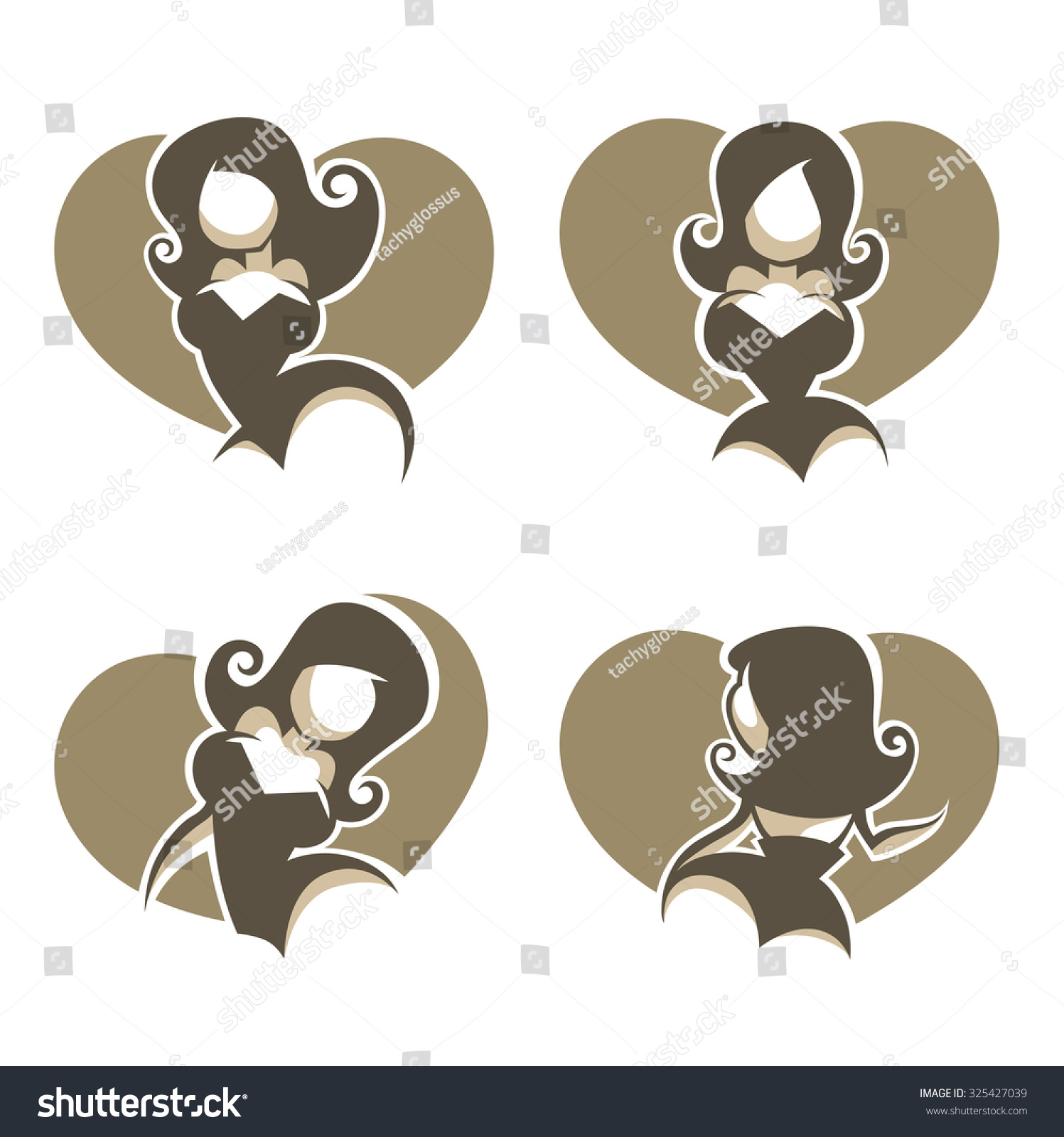 Vector Collection Pinup Girls Logo Stock Vector 325427039 Shutterstock