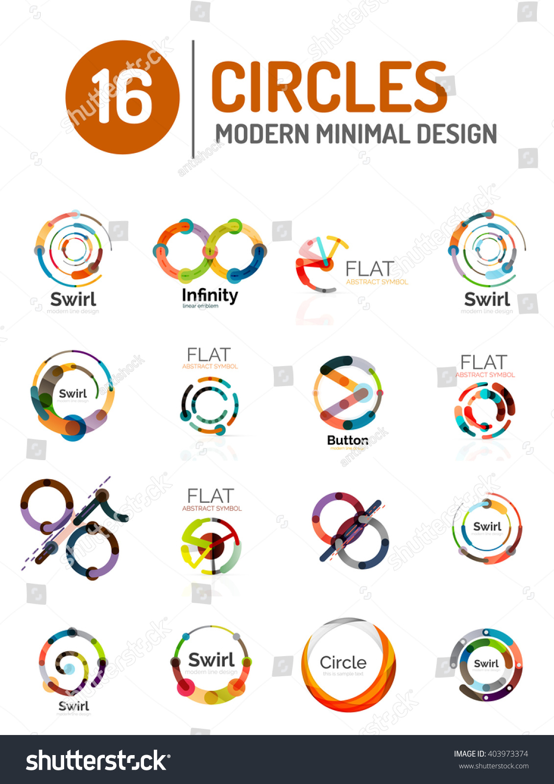 Vector Collection Various Circle Logos Stock Vector (Royalty Free ...
