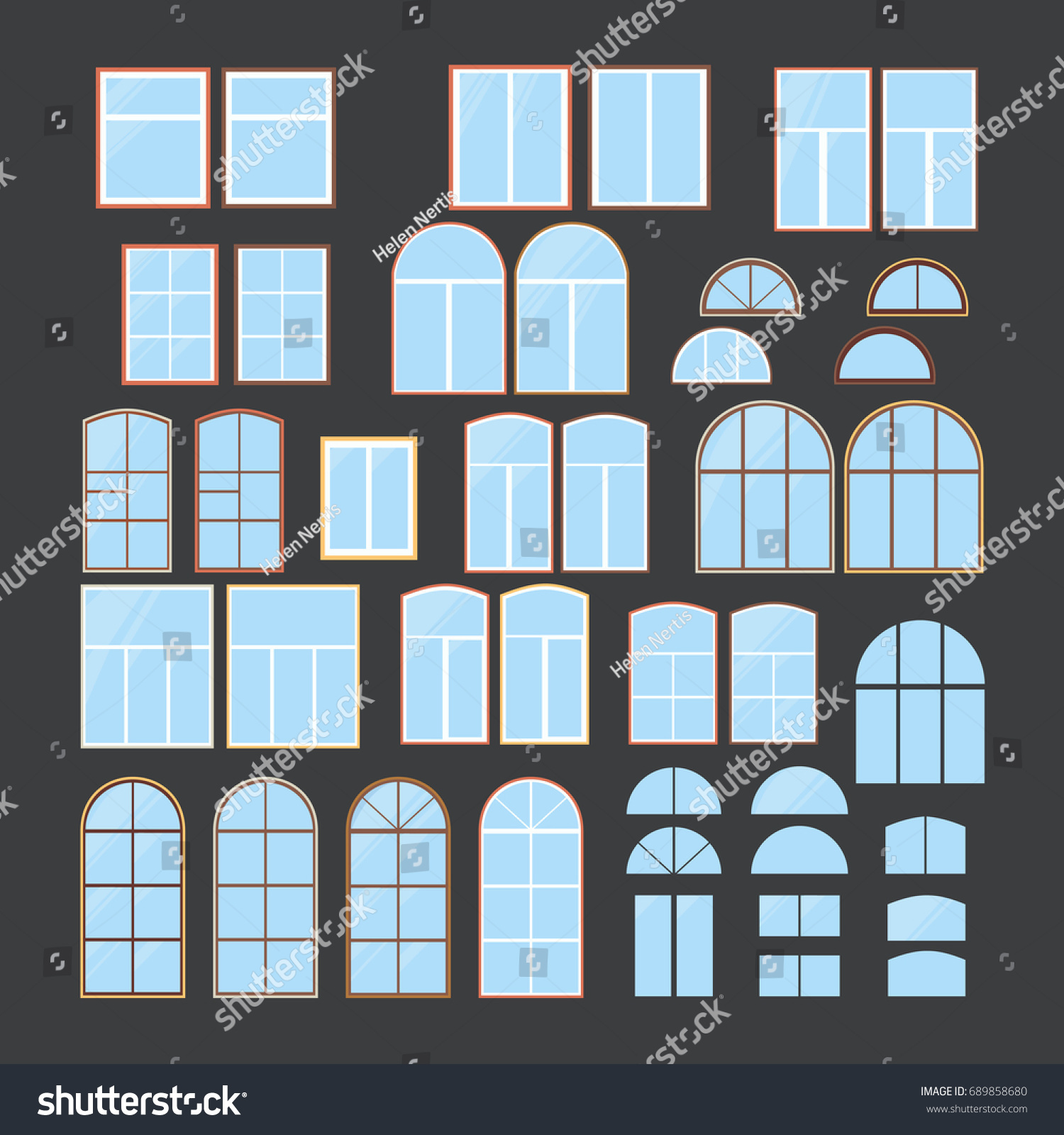 Vector Collection Various Windows Types: vector de stock (libre de ...