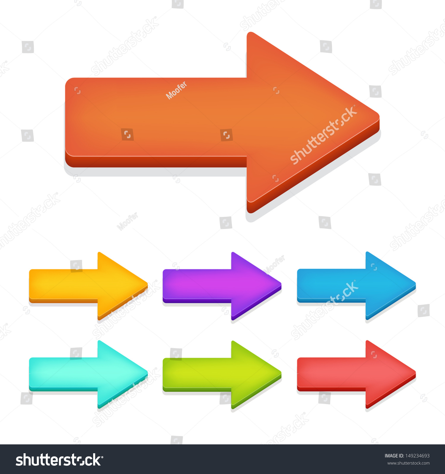 Vector Color Arrows Isolated On White Stock Vector (Royalty Free) 149234693
