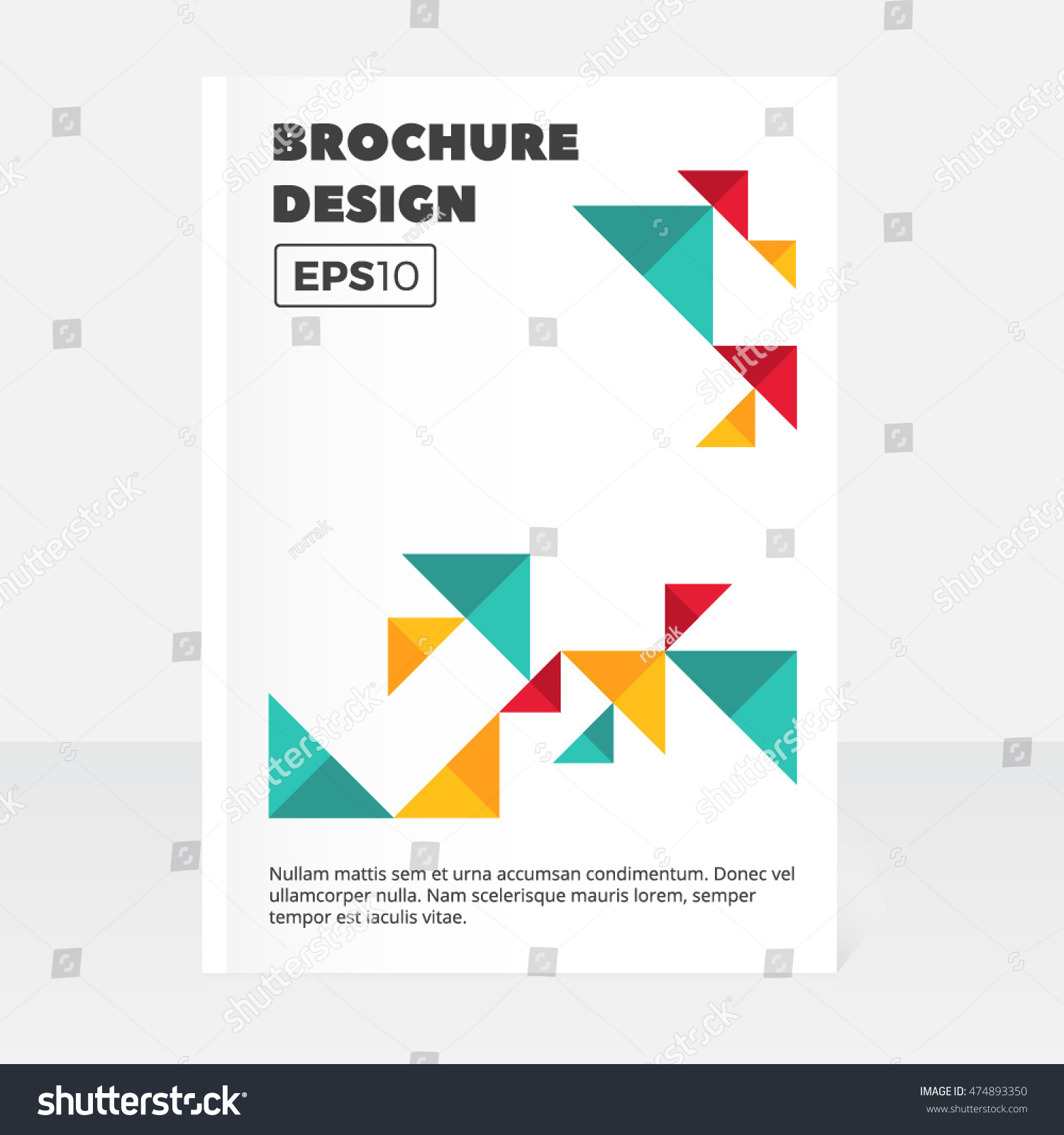 Vector Color Brochure Design Template Triangles Stock Vector (Royalty ...