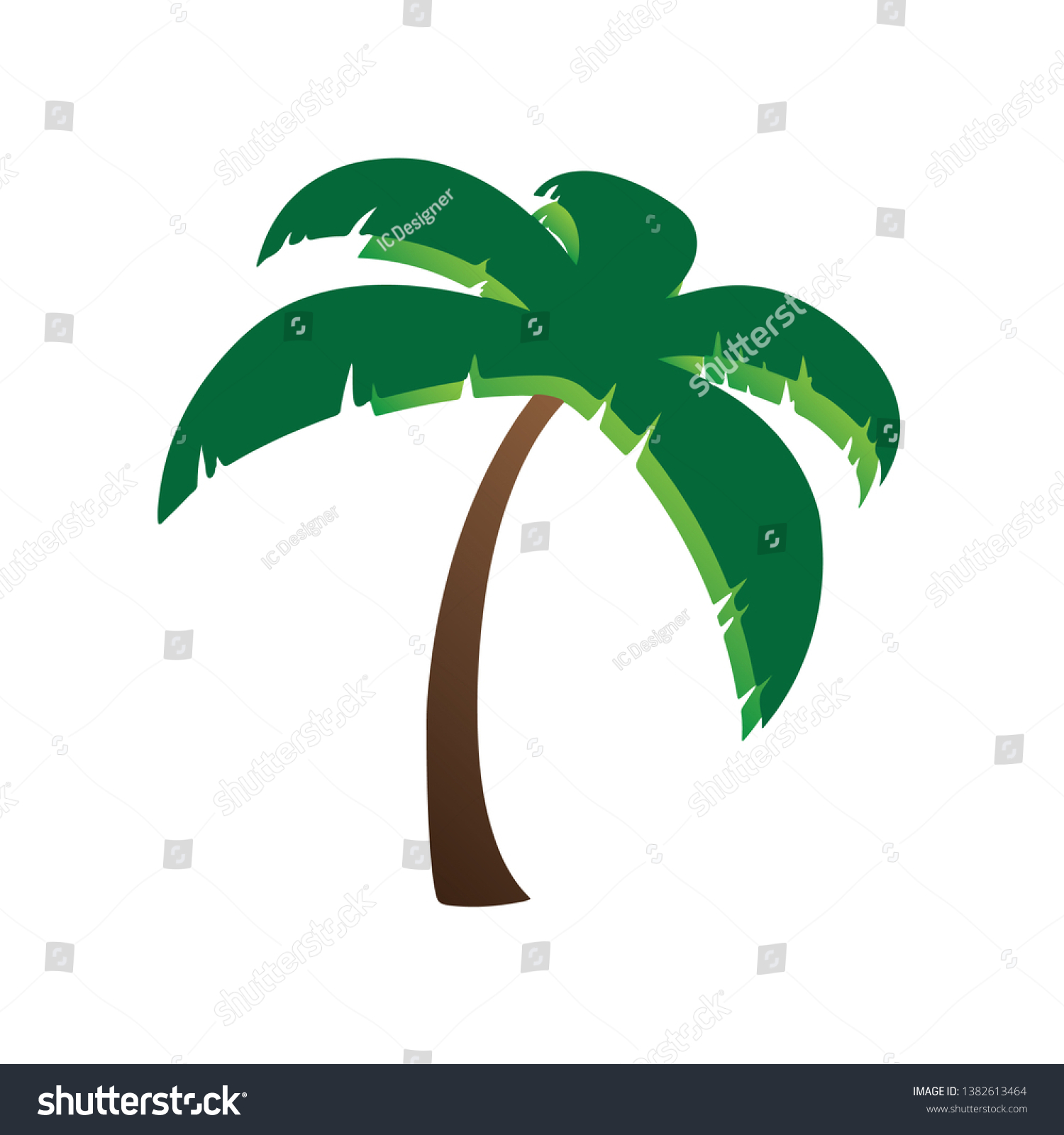 Vector Color Coconut Tree Symbol Stock Vector (Royalty Free) 1382613464 ...