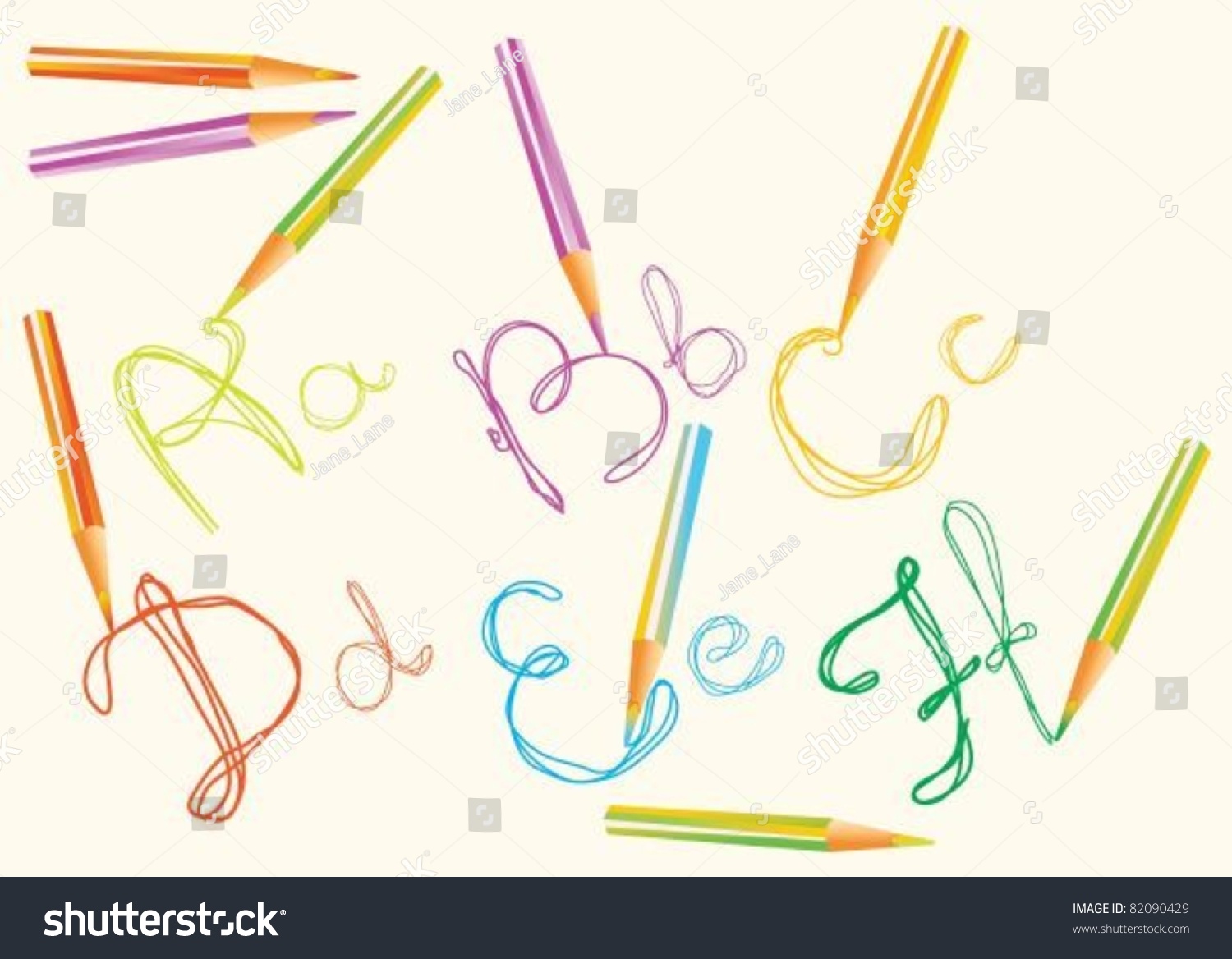 Vector Color Hand Drawing Letters Your Stock Vector (Royalty Free) 82090429