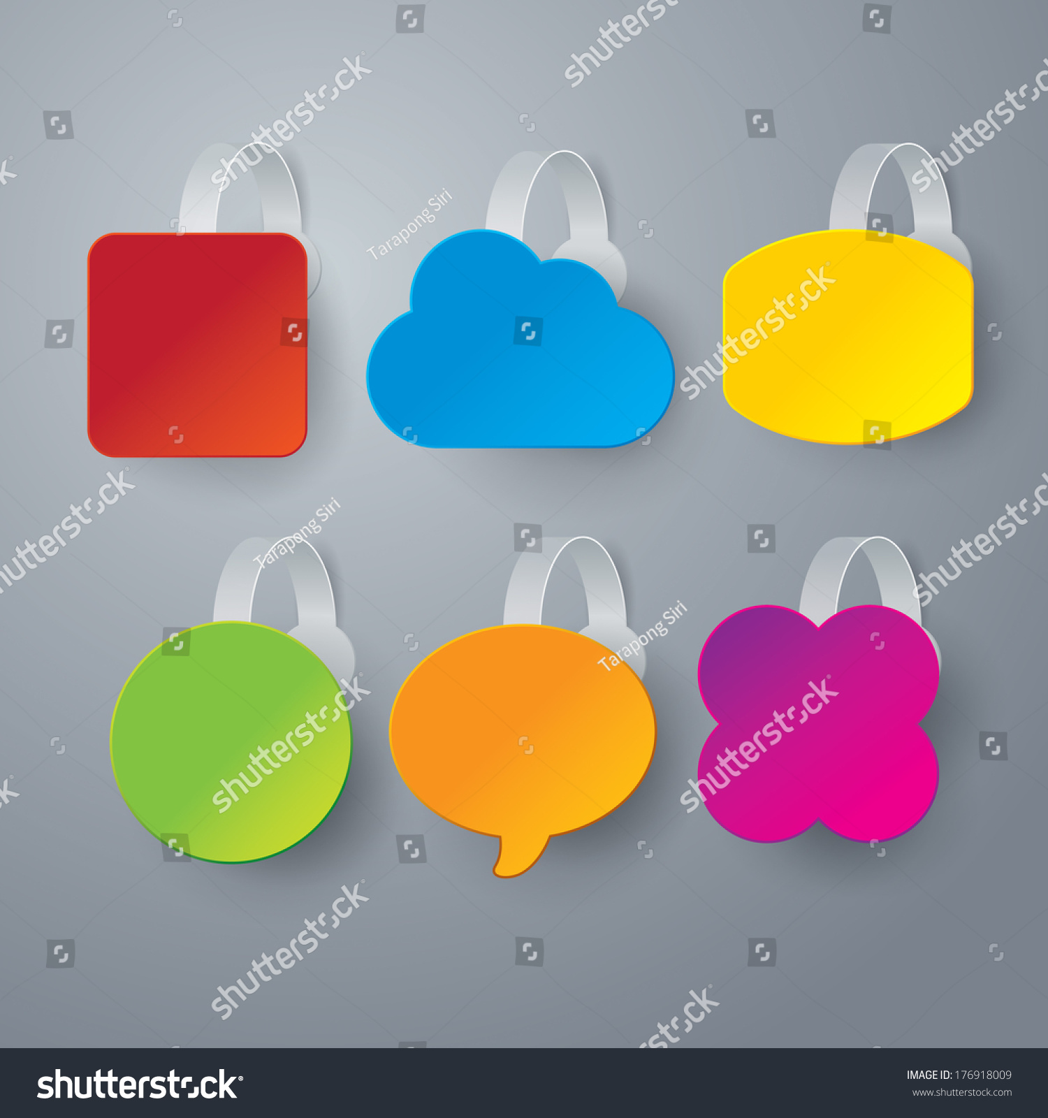 Vector Color Wobbler Set On Gray Stock Vector (Royalty Free) 176918009 ...