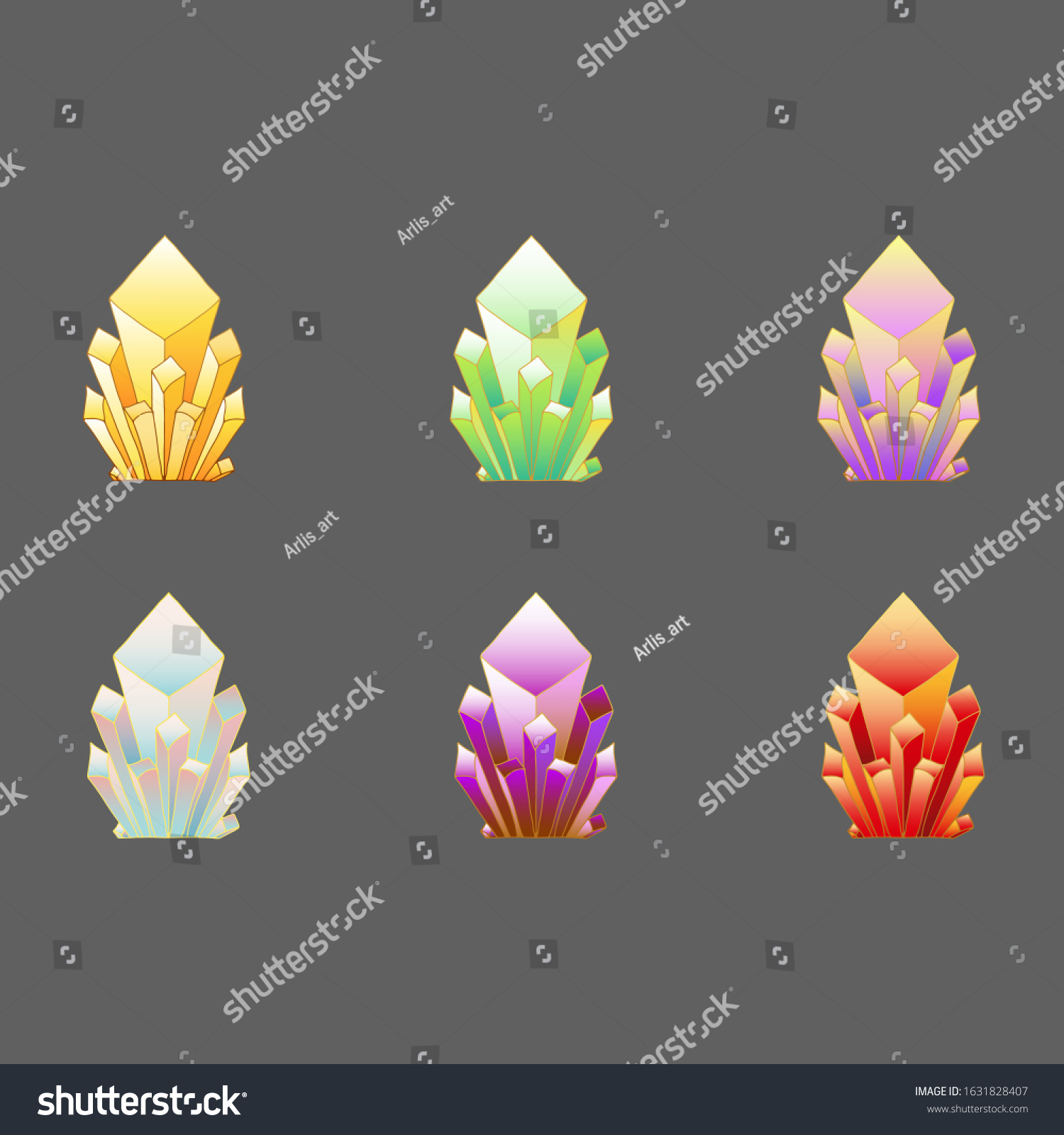 Vector Colorful Crystal Gems Isolated User Stock Vector (Royalty Free ...