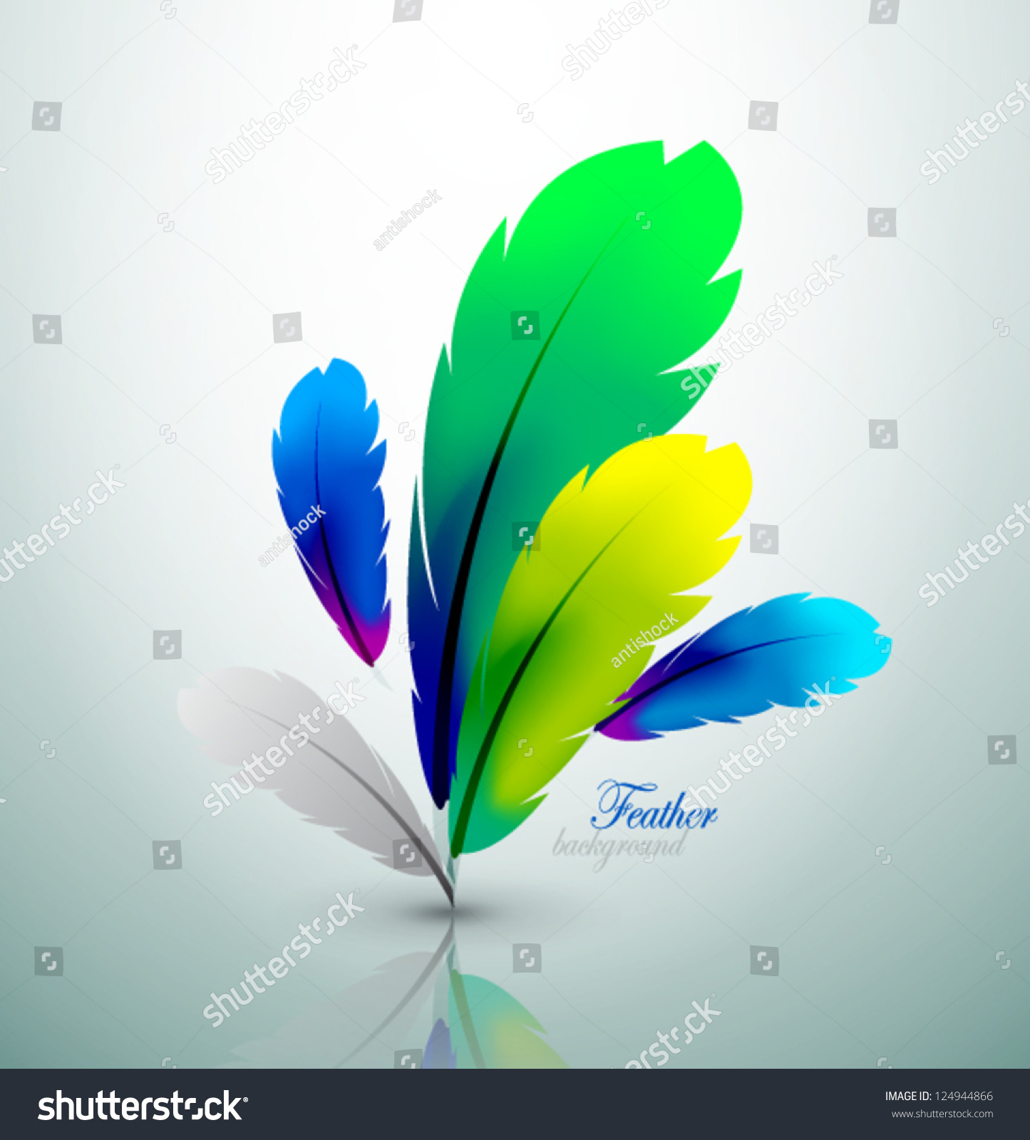 Vector Colorful Feather Design - 124944866 : Shutterstock
