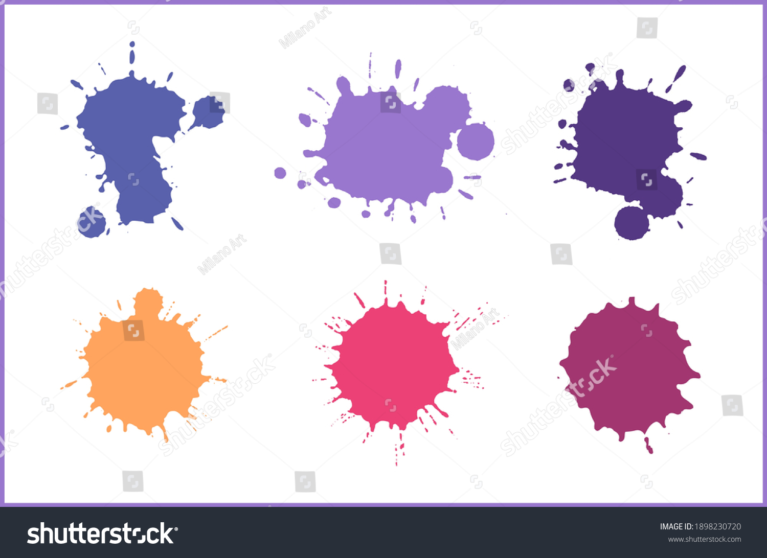 Vector Colorful Paint Splatters Set Stock Vector (Royalty Free ...