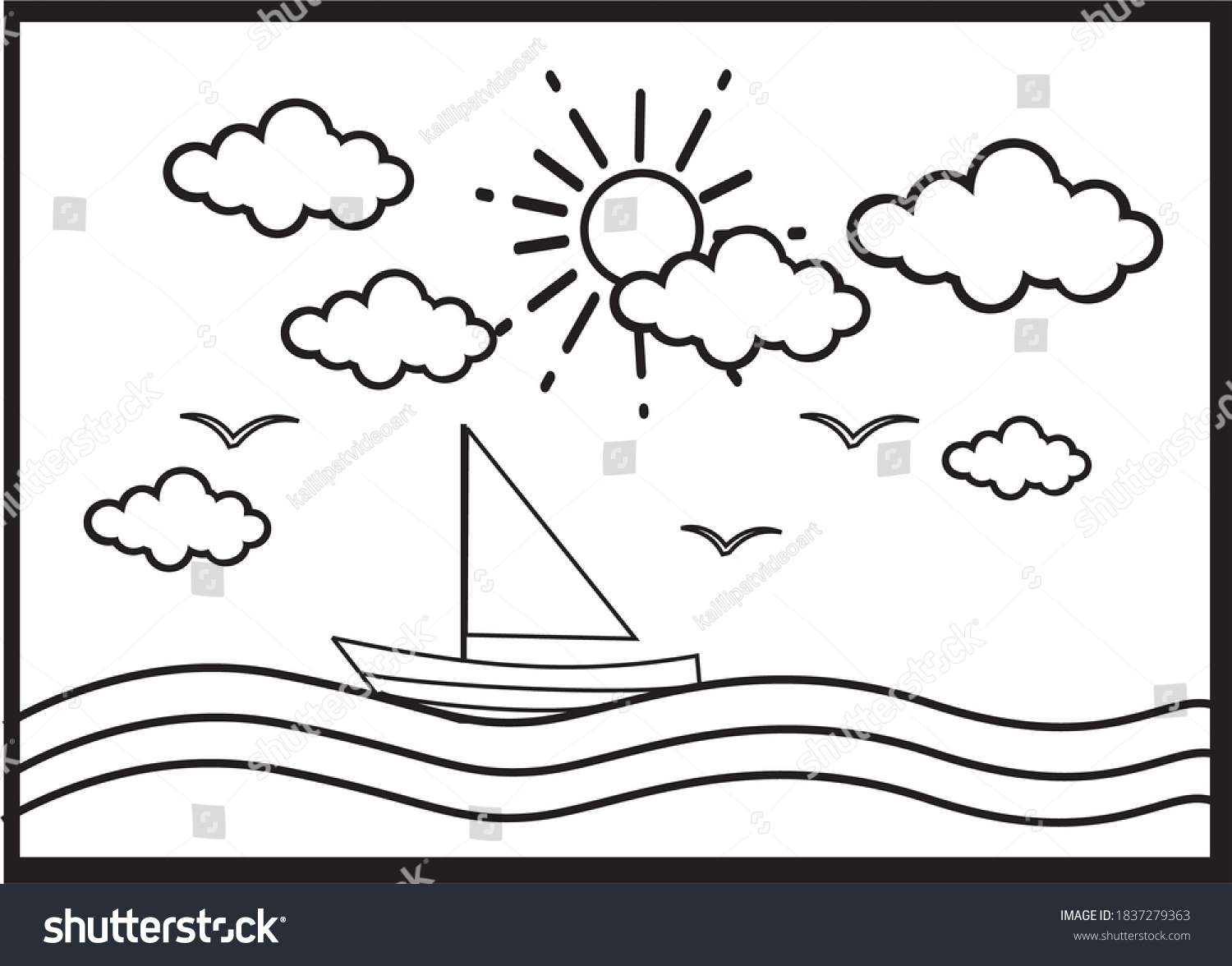 Vector Coloring Boad Kids Stock Vector (Royalty Free) 1837279363 ...