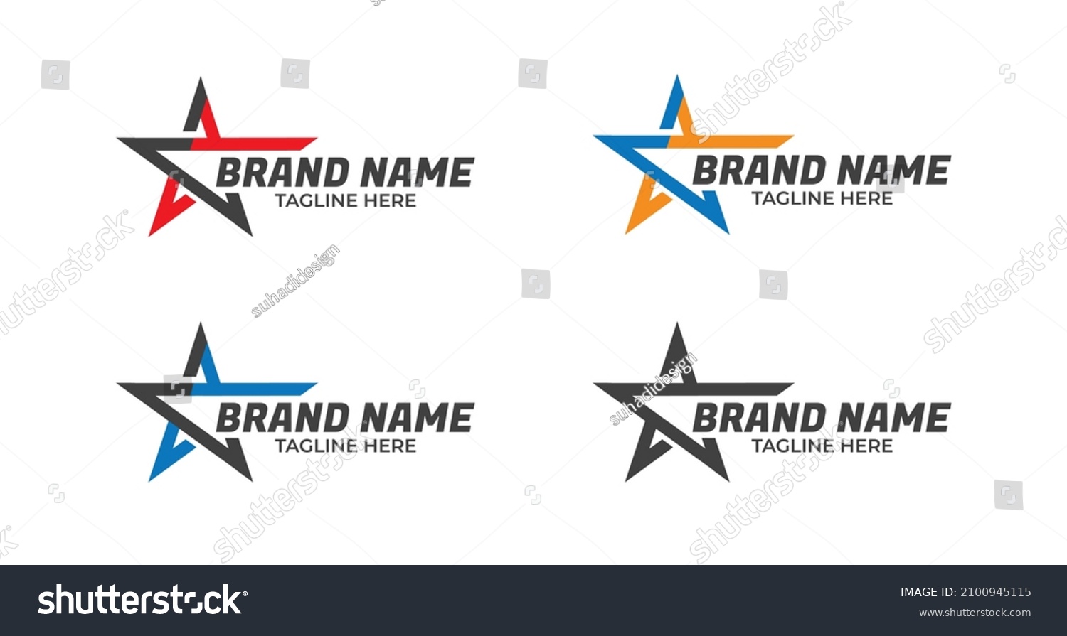Vector Company Star Logo Template Collection Stock Vector (Royalty Free ...